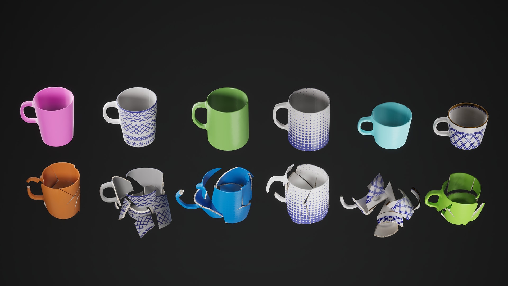 Destructible Dining Set. Vertex Animation in Props - UE Marketplace