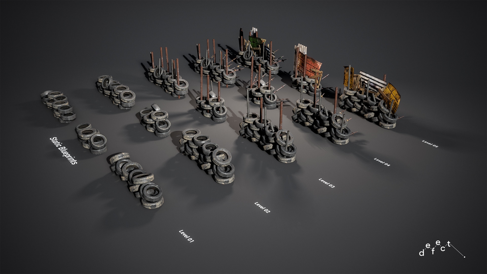 Upgradable Barricades in Props - UE Marketplace