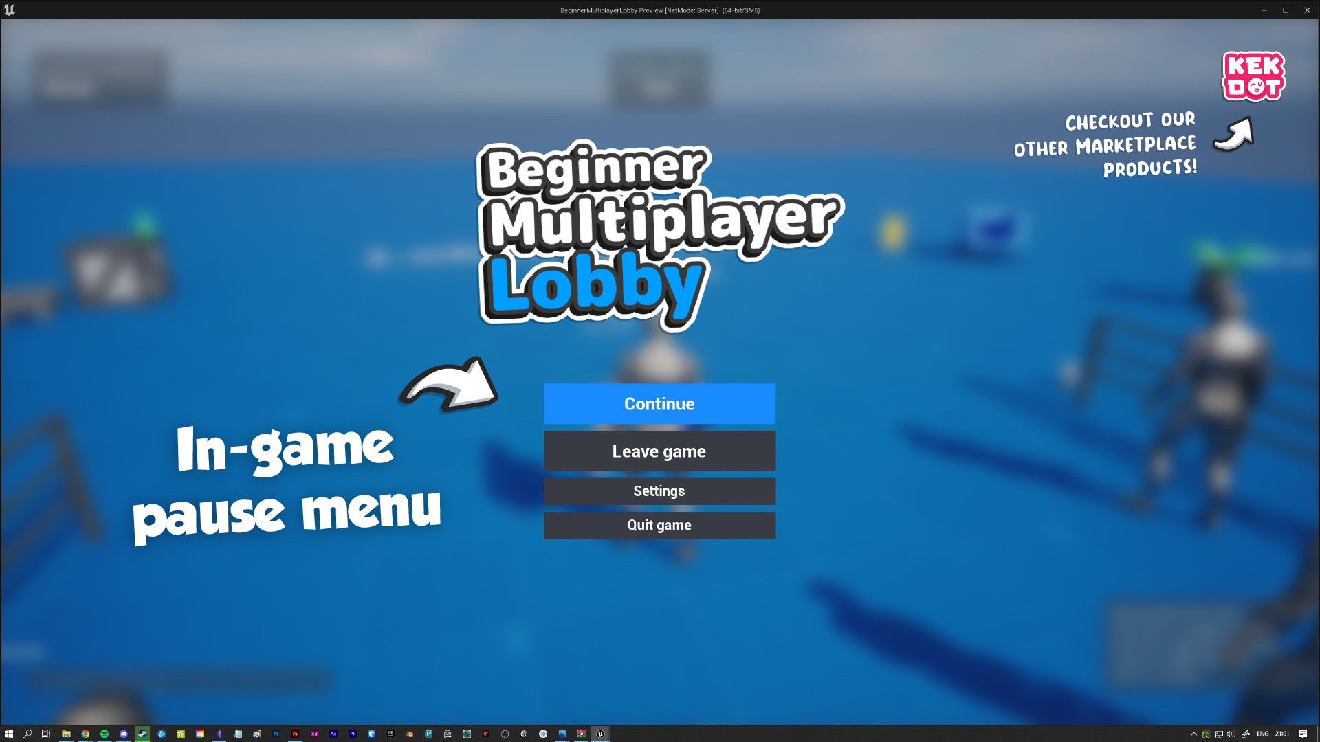 Beginner Multiplayer Lobby - Blueprint Template - By Kekdot in ...