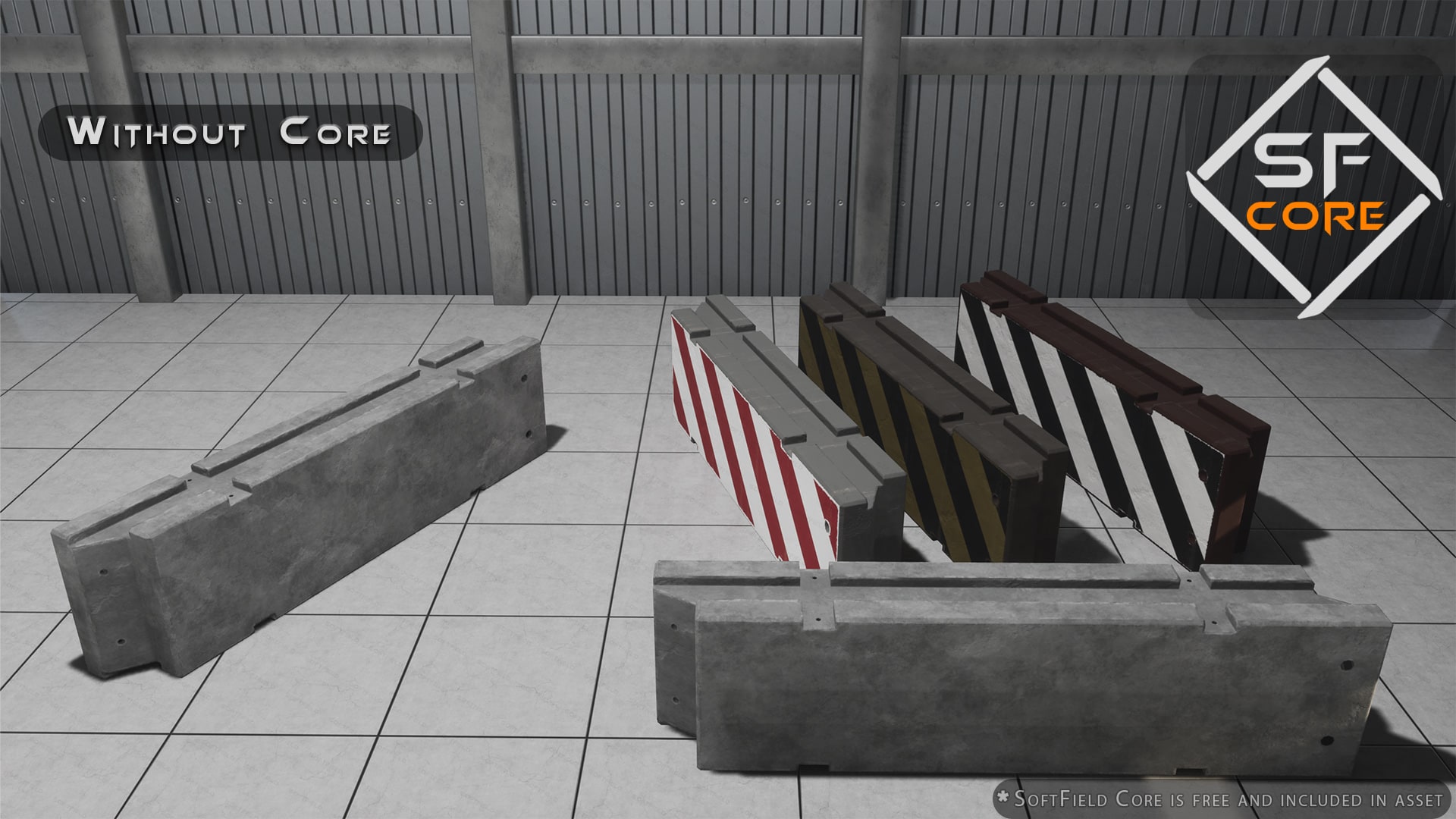 CITY Street Barricade Concrete [SoftField], 카테고리 소품 - UE 마켓플레이스