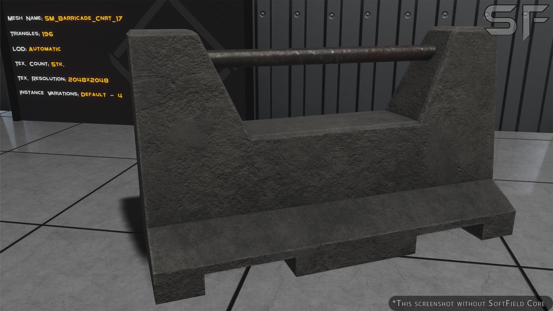 CITY Street Barricade Concrete [SoftField], 카테고리 소품 - UE 마켓플레이스