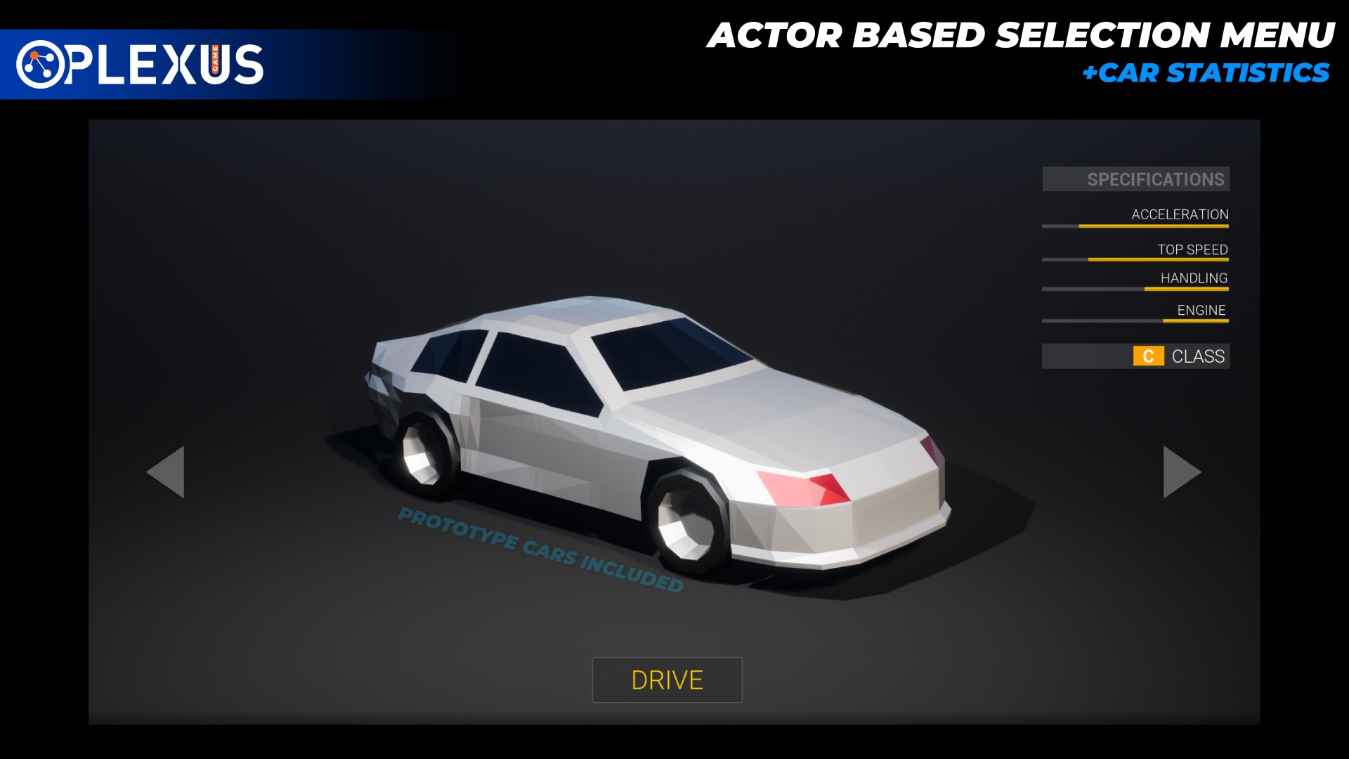 CAR SELECTION MENU 1 - ACTOR BASED in Blueprints - UE Marketplace