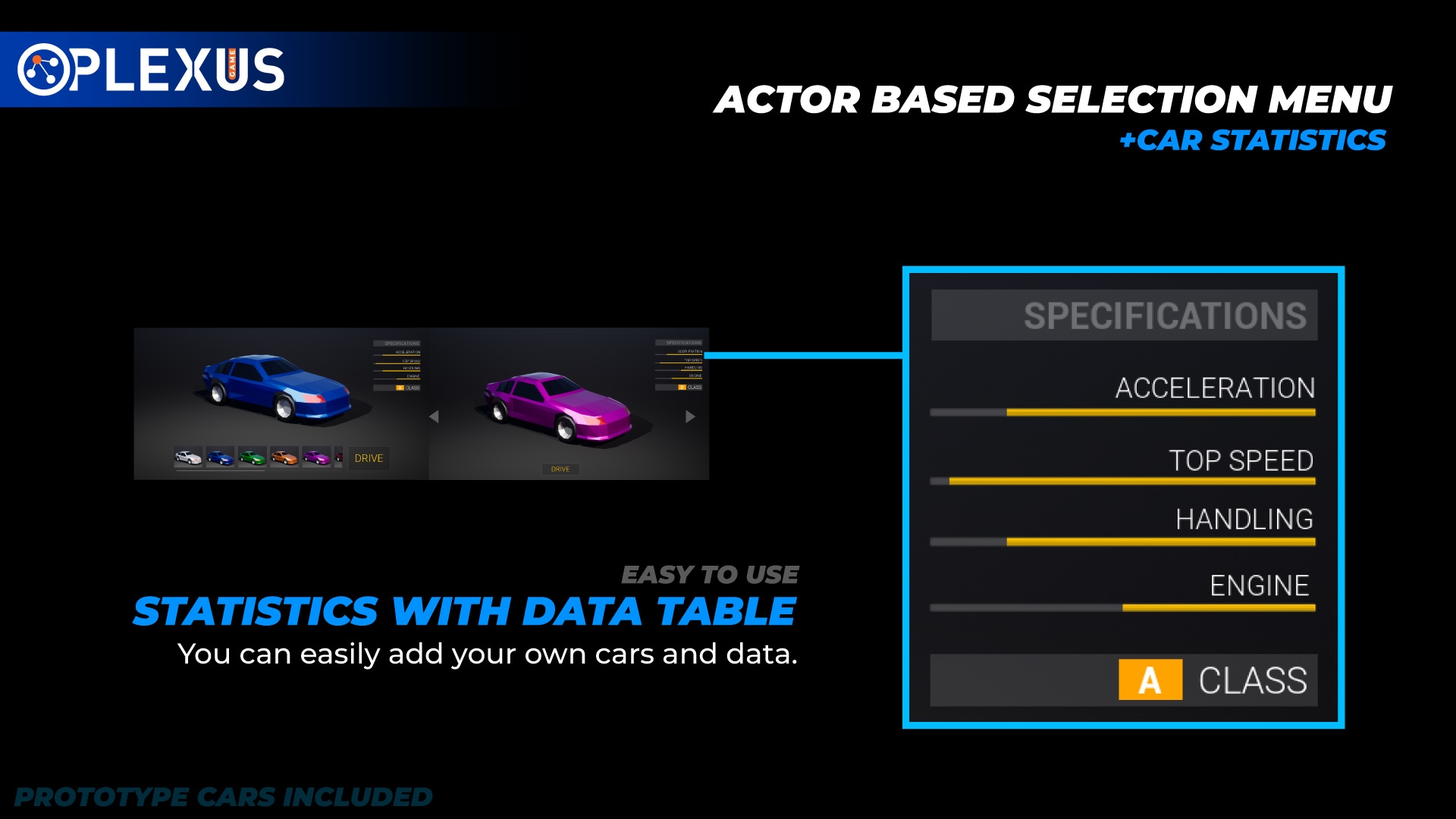 CAR SELECTION MENU 1 - ACTOR BASED in Blueprints - UE Marketplace