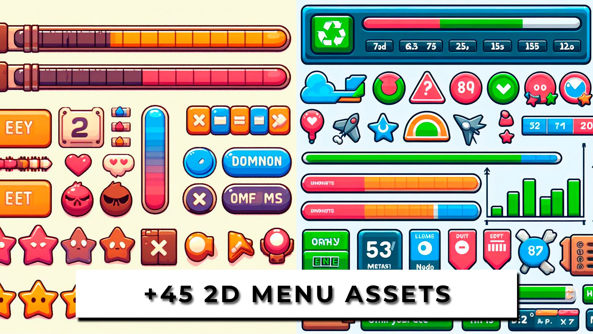 +45 2D Menu Assets, 카테고리 2D 애셋 - UE 마켓플레이스