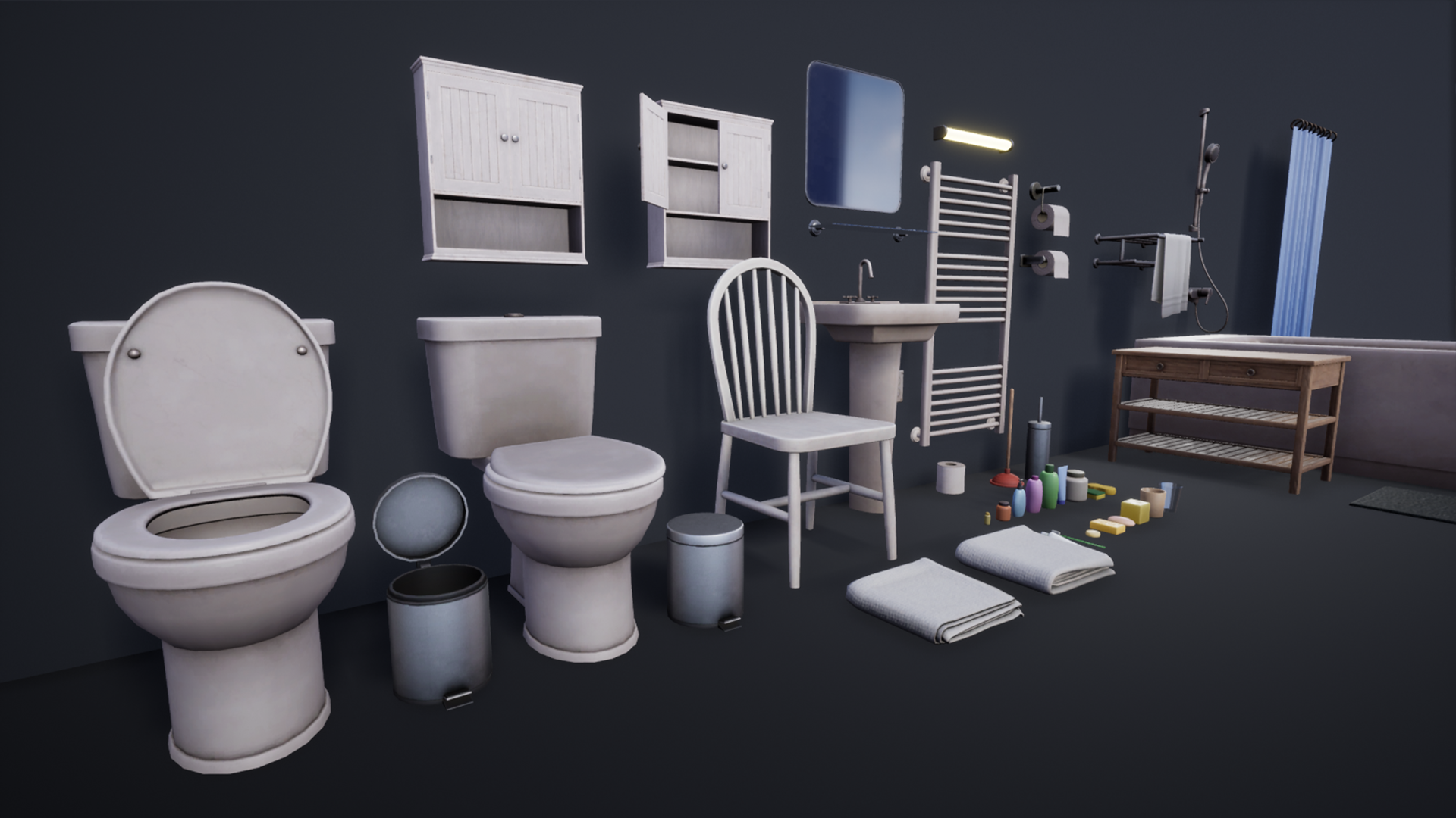 Toilet & Bathroom Props Pack (Game ready / PBR), 카테고리 소품 - UE 마켓플레이스
