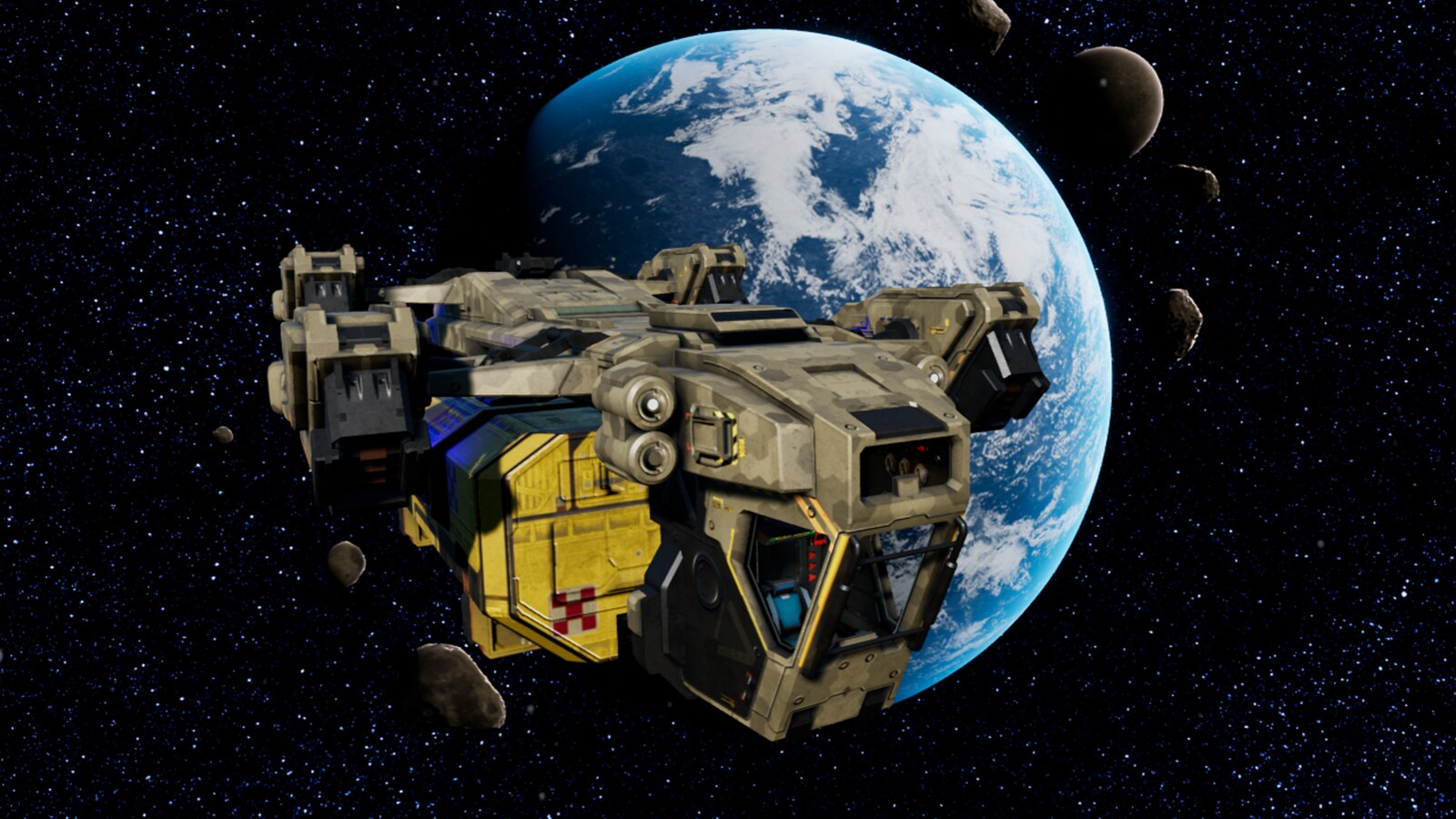 Cargo Spaceship with Flight System in Props - UE Marketplace