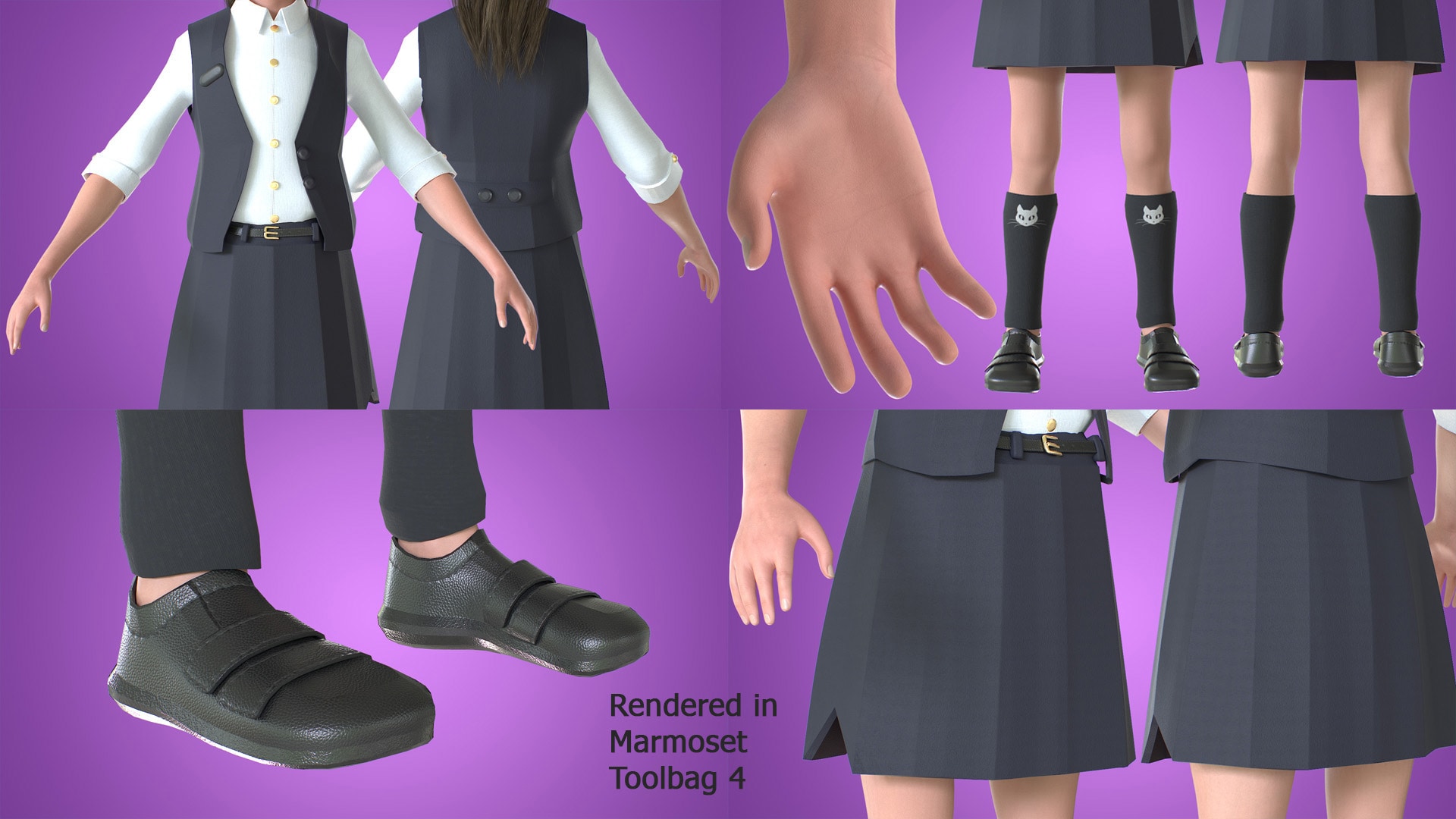 Cartoon Girl Modular Rigged In Characters Ue Marketplace