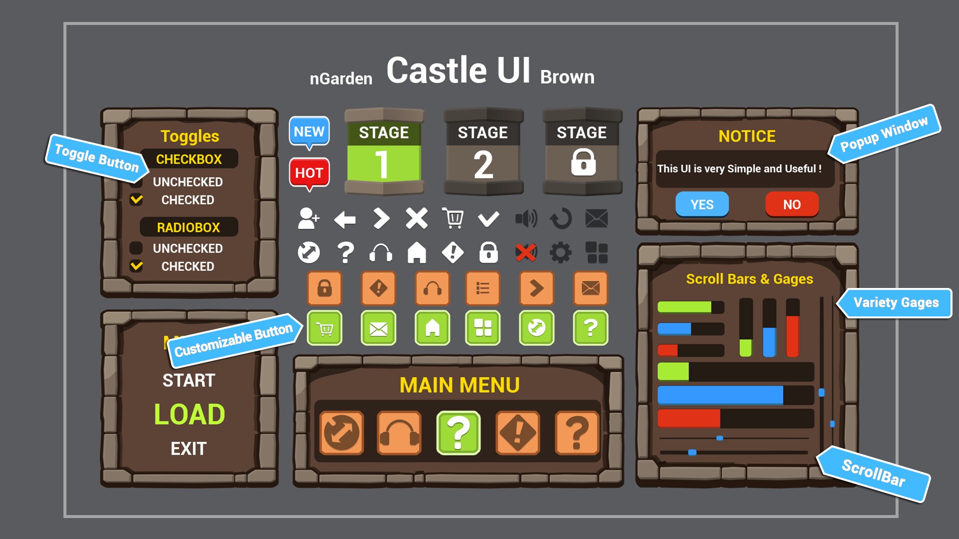 nGarden Castle UI in 2D Assets - UE Marketplace