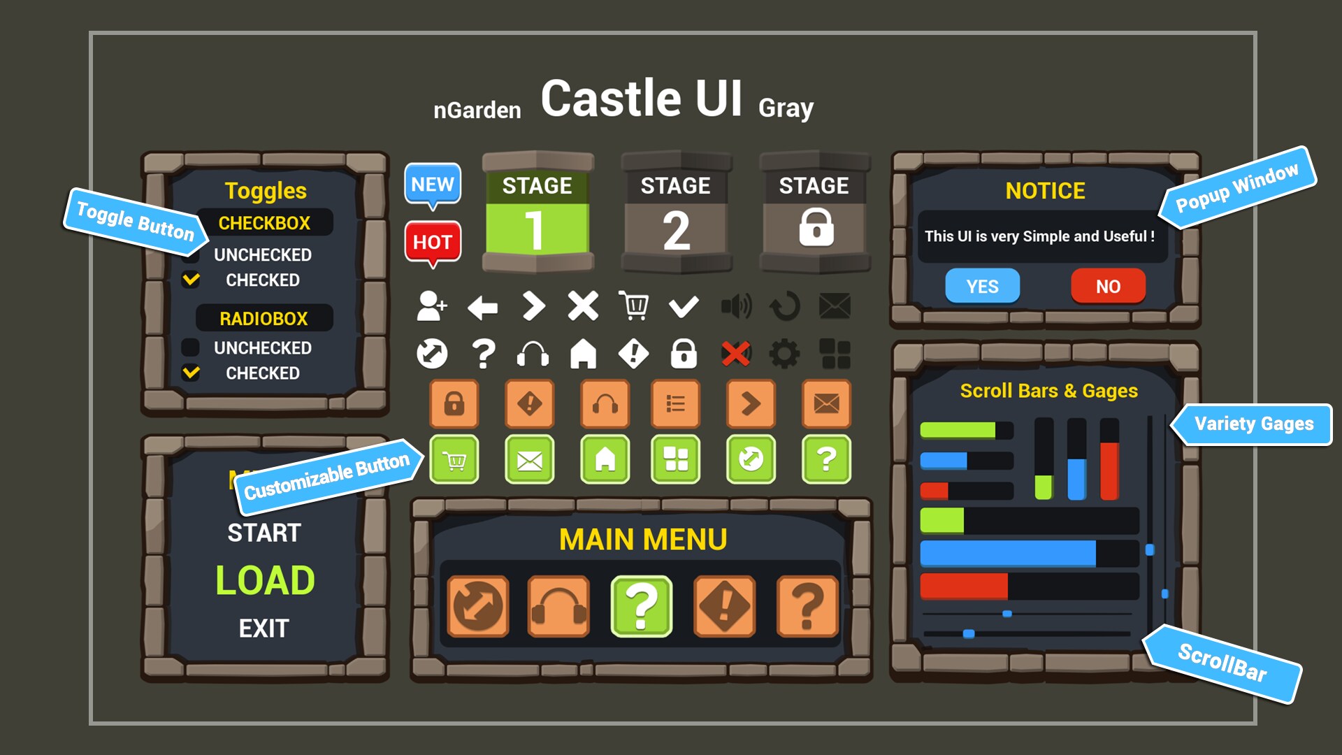 nGarden Castle UI in 2D Assets - UE Marketplace