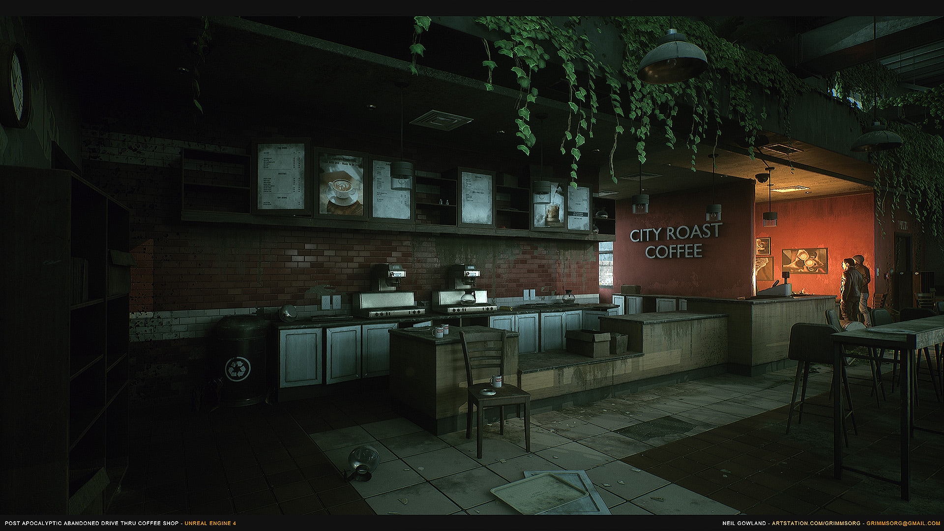 Post Apocalyptic Abandoned Coffee Shop Drive Thru, 카테고리 배경 - UE 마켓플레이스