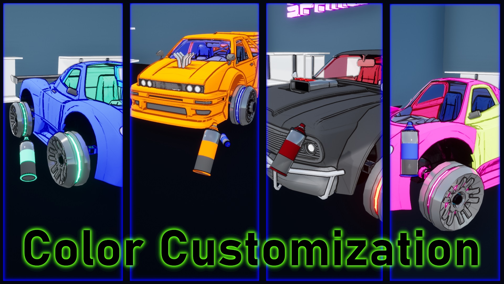 Hover cars with physics based customization in Blueprints - UE Marketplace