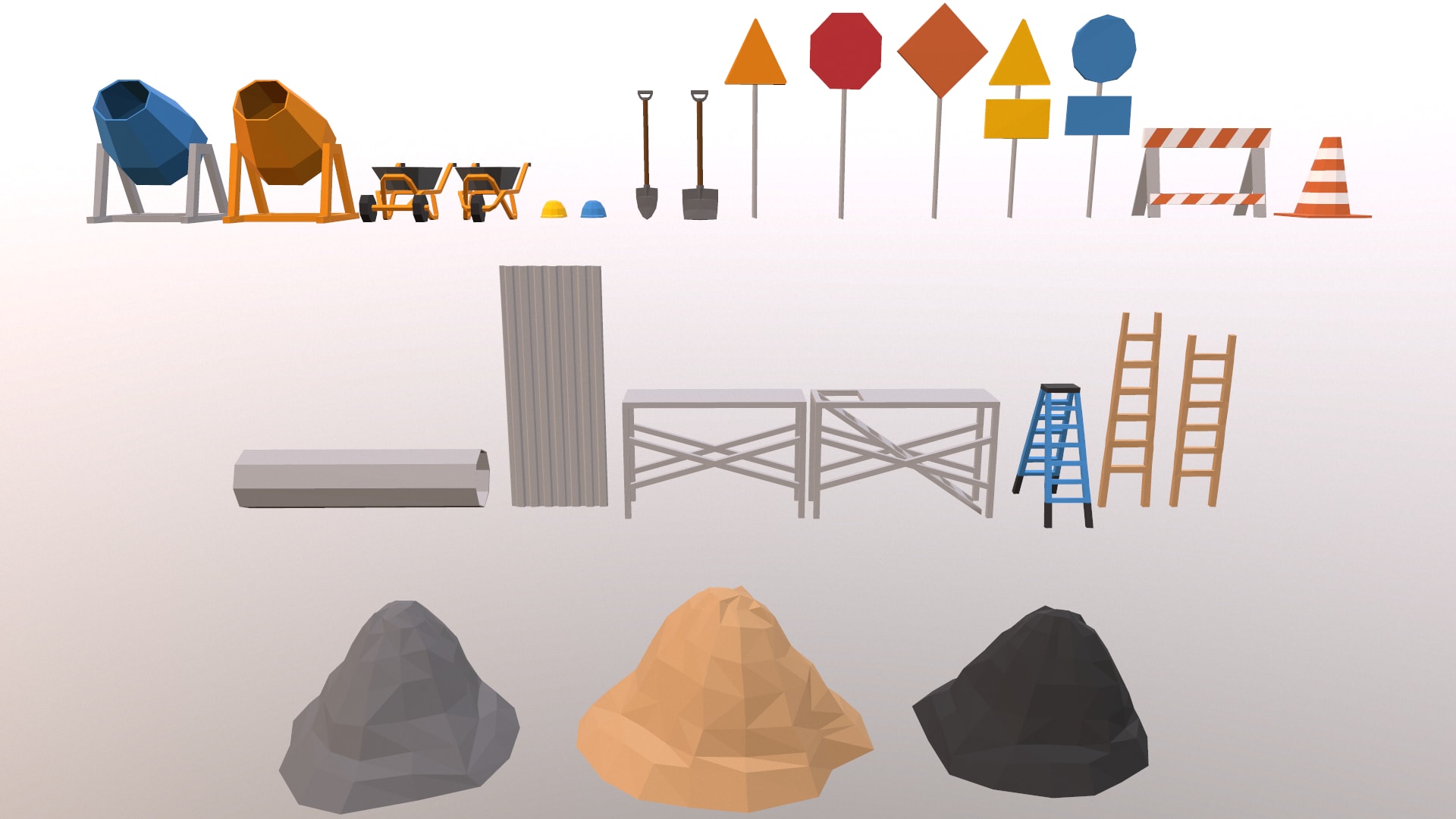 Low Poly Construction Site Scene Assets in Environments - UE Marketplace
