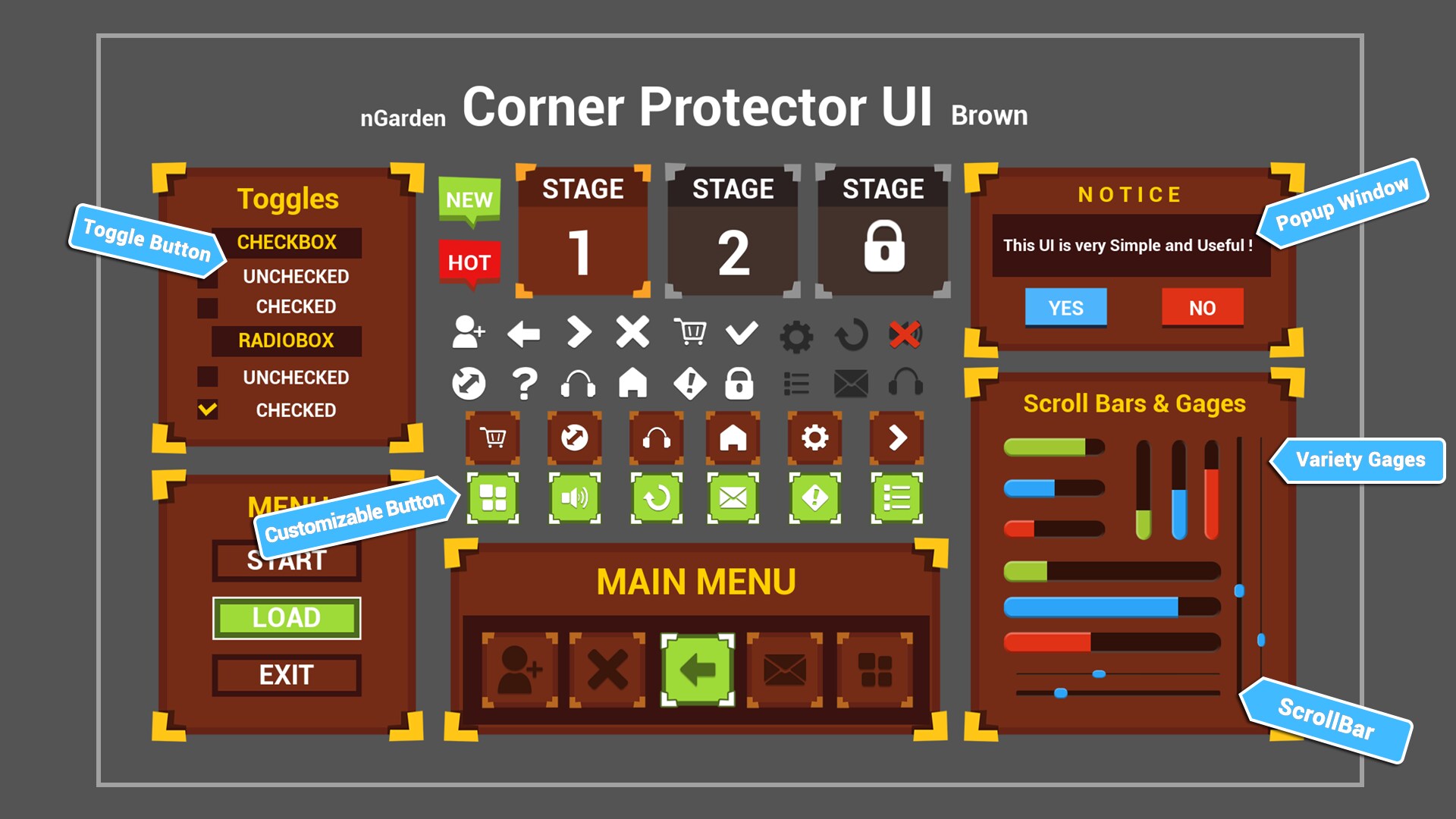 nGarden Corner Protector UI in 2D Assets - UE Marketplace