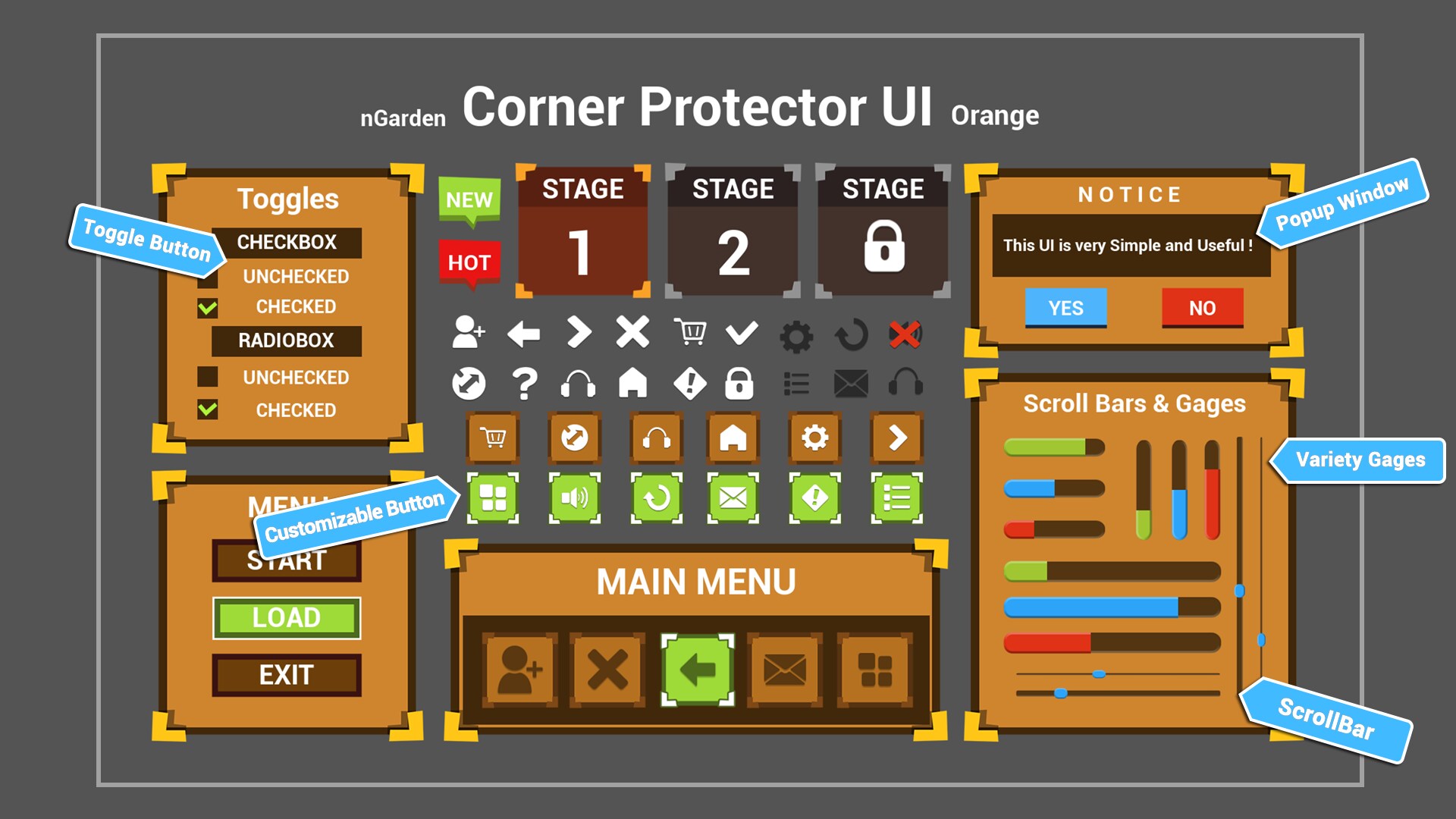 nGarden Corner Protector UI in 2D Assets - UE Marketplace