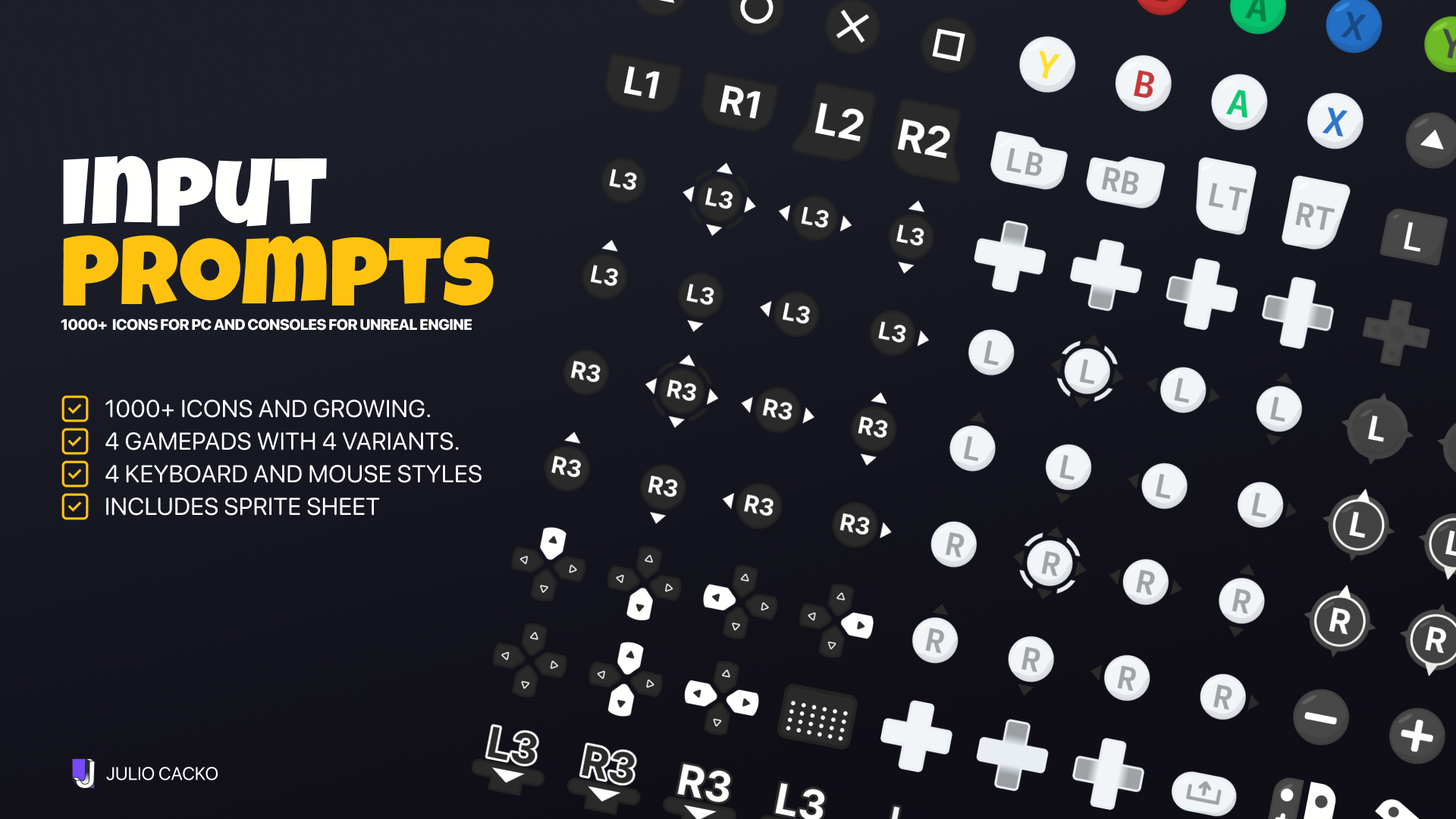 Input Prompts Pack 1000 Icons For Pc And Consoles For Unreal Engine In 2d Assets Ue Marketplace