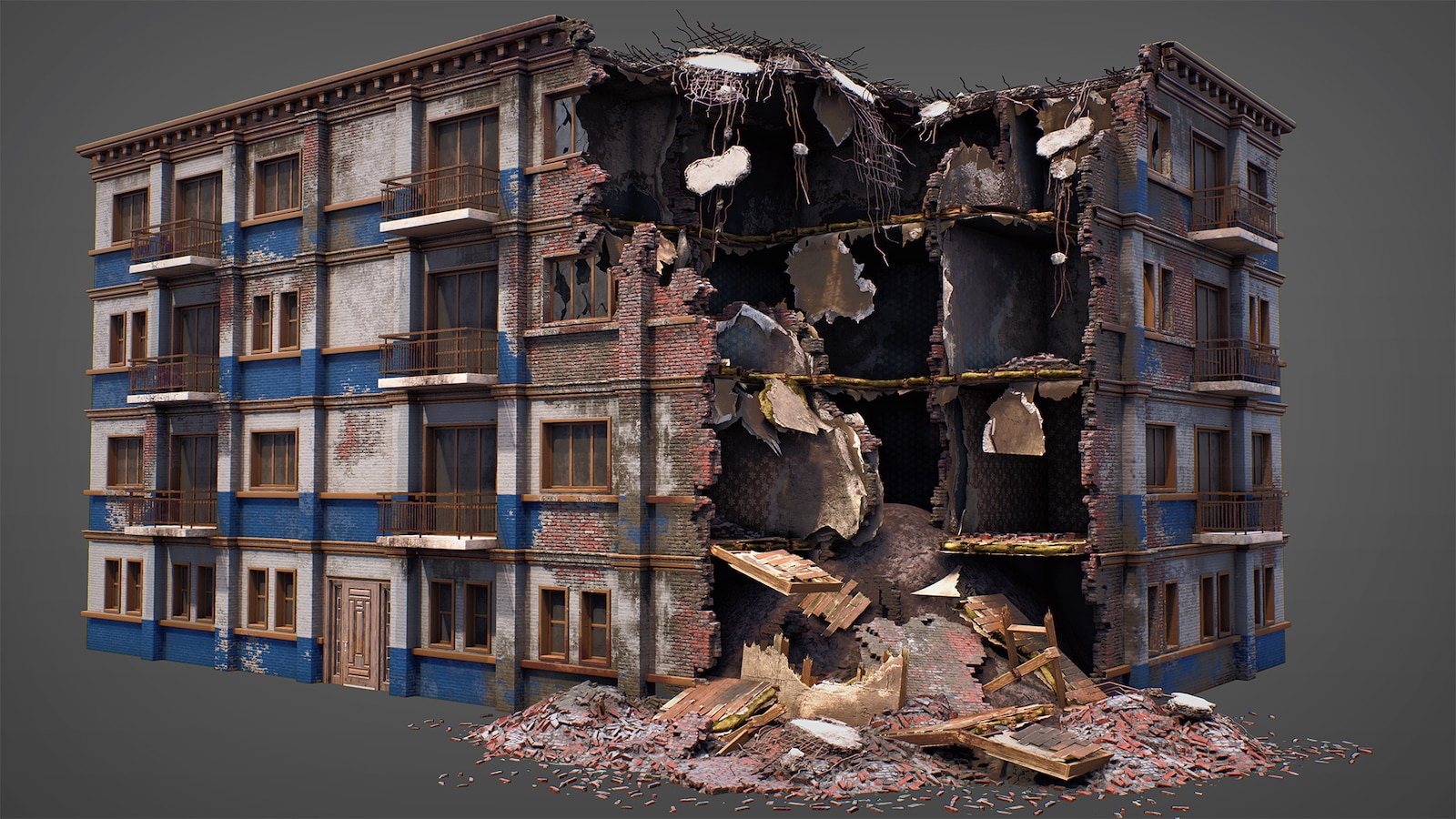 Destroyed Building Kit in Environments - UE Marketplace