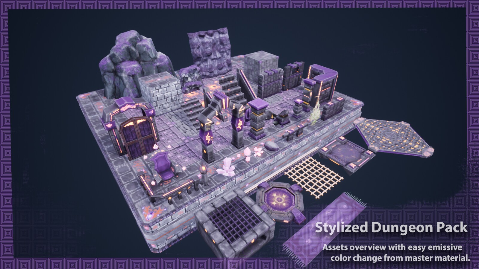 Stylized Modular Dungeon in Environments - UE Marketplace