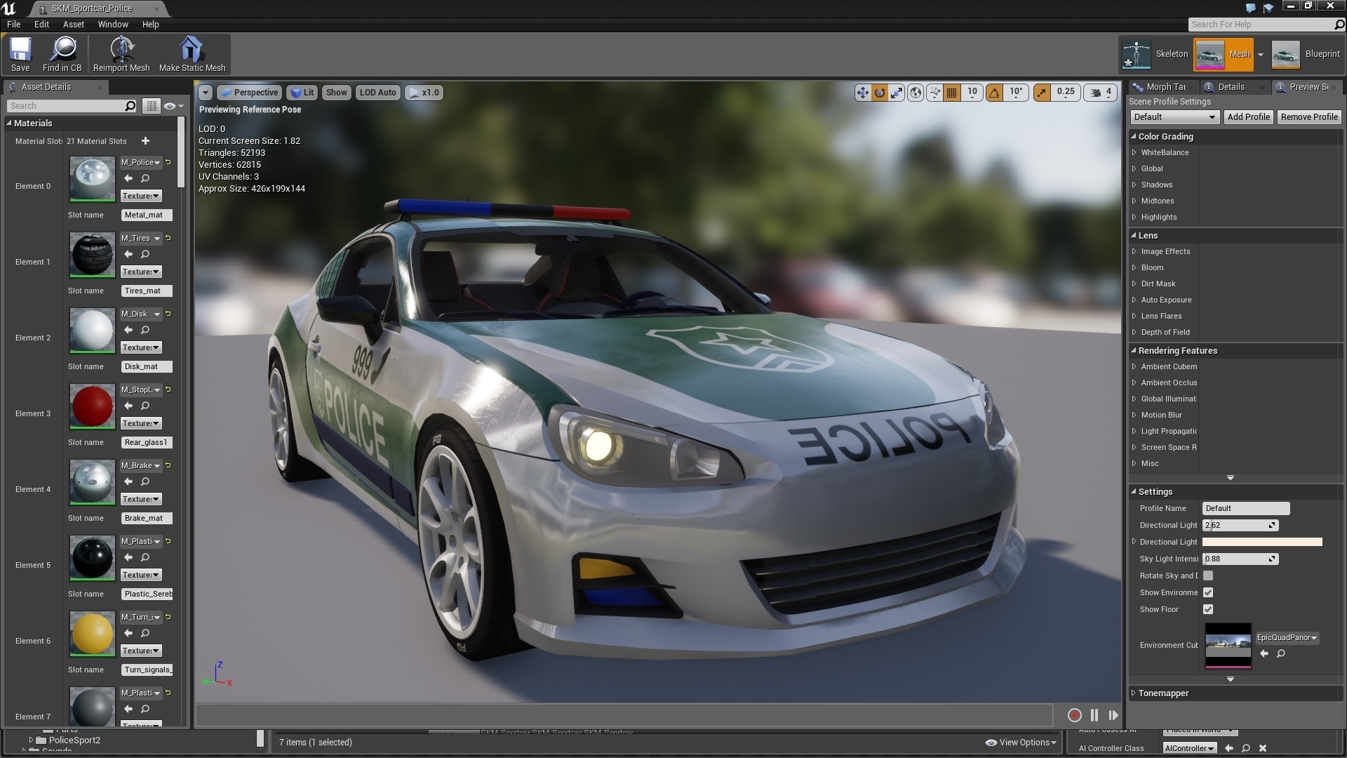 Sports and Police Cars - Drivable in Props - UE Marketplace