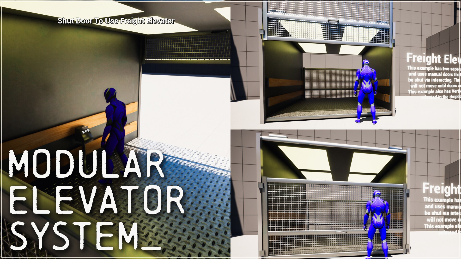 在蓝图创建的modular Elevator System 虚幻引擎商城 