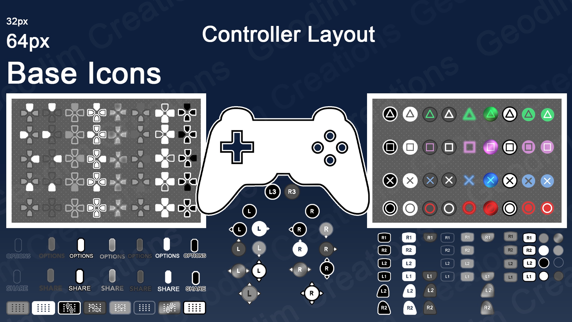 Controller Icons Kit In 2d Assets Ue Marketplace