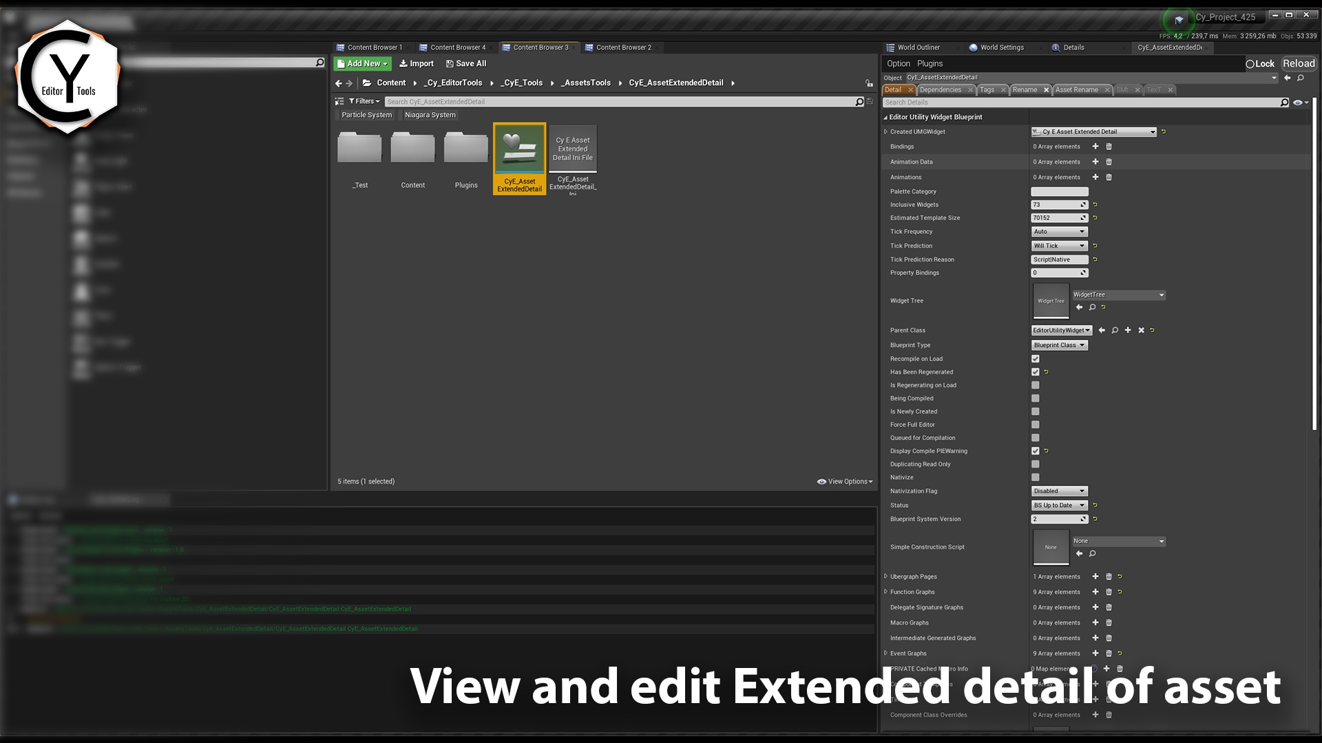 Cy EditorTools Asset Extended Detail in Blueprints - UE Marketplace