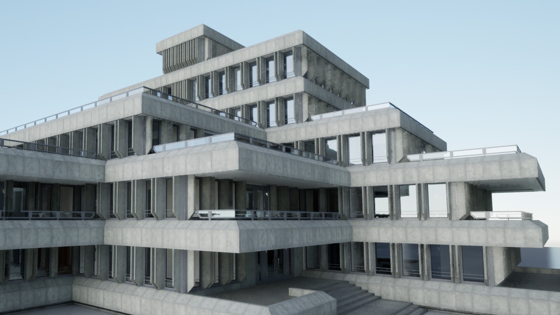 Modular Brutalist Building Vol. 2 in Environments - UE Marketplace