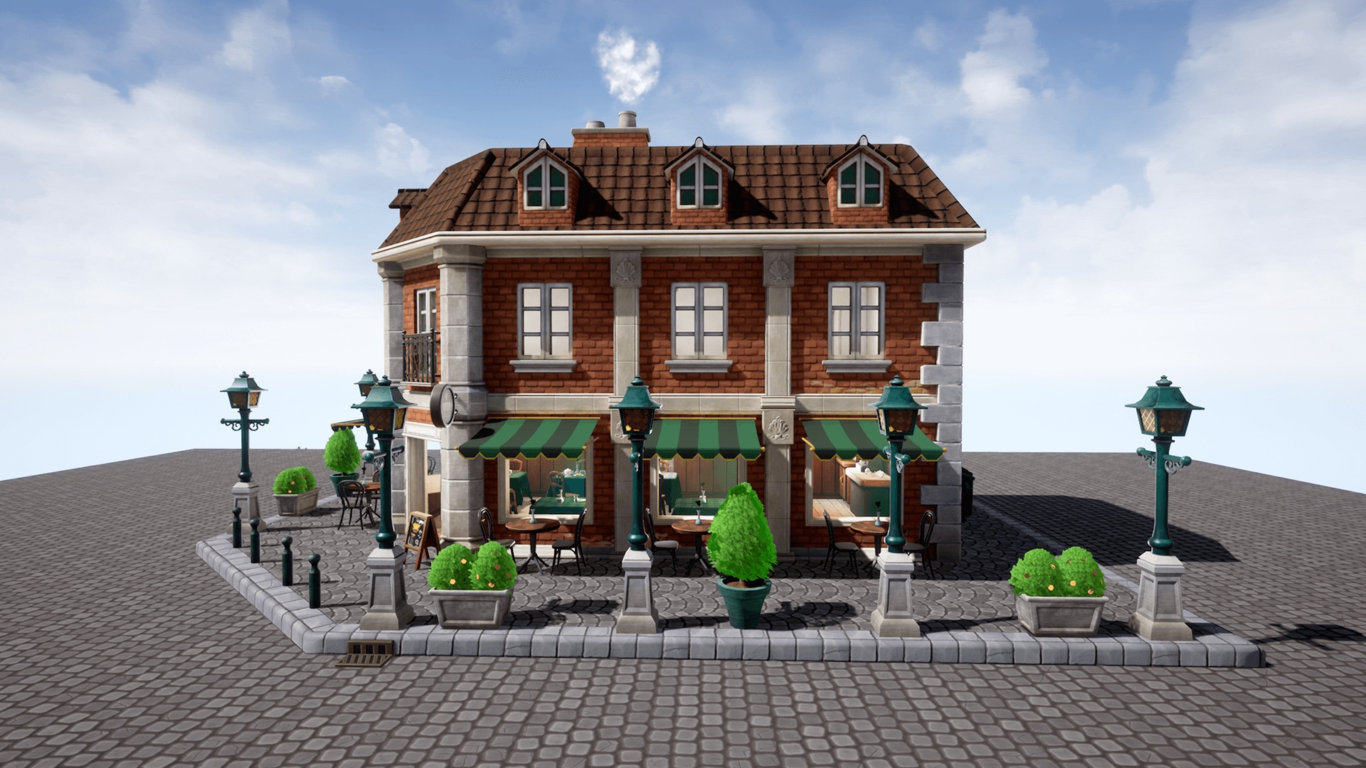 Stylized Modular Coffee Shop In Environments Ue Marketplace