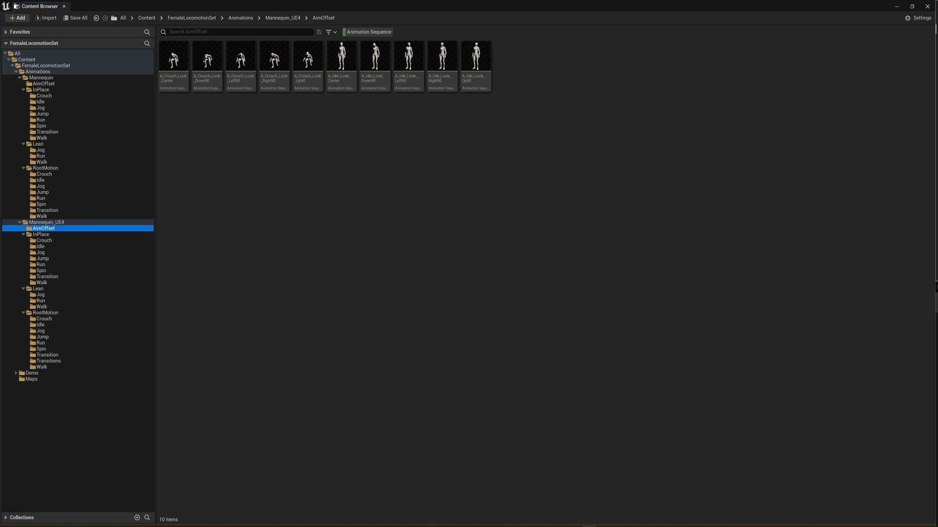 Female Locomotion Set Unreal Engine Asset