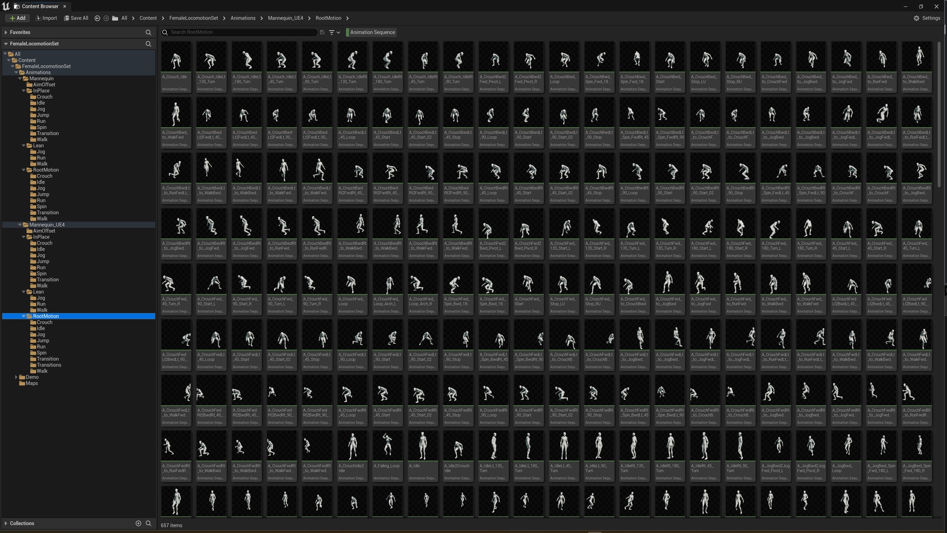 Female Locomotion Set Unreal Engine Asset