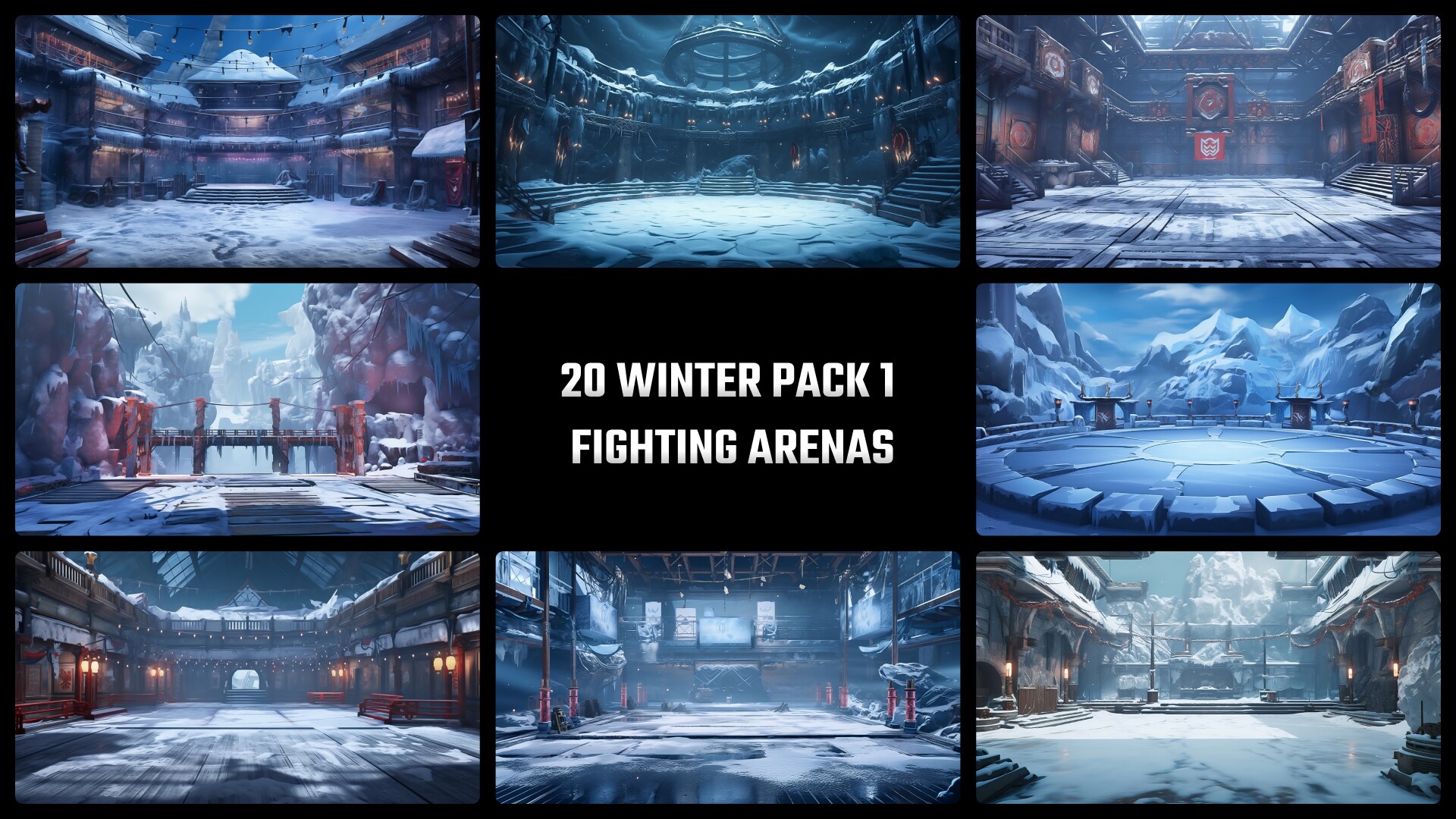 在二维资源创建的60 4k Backgrounds for Fighting Arenas. Pack 3 - 虚幻引擎商城