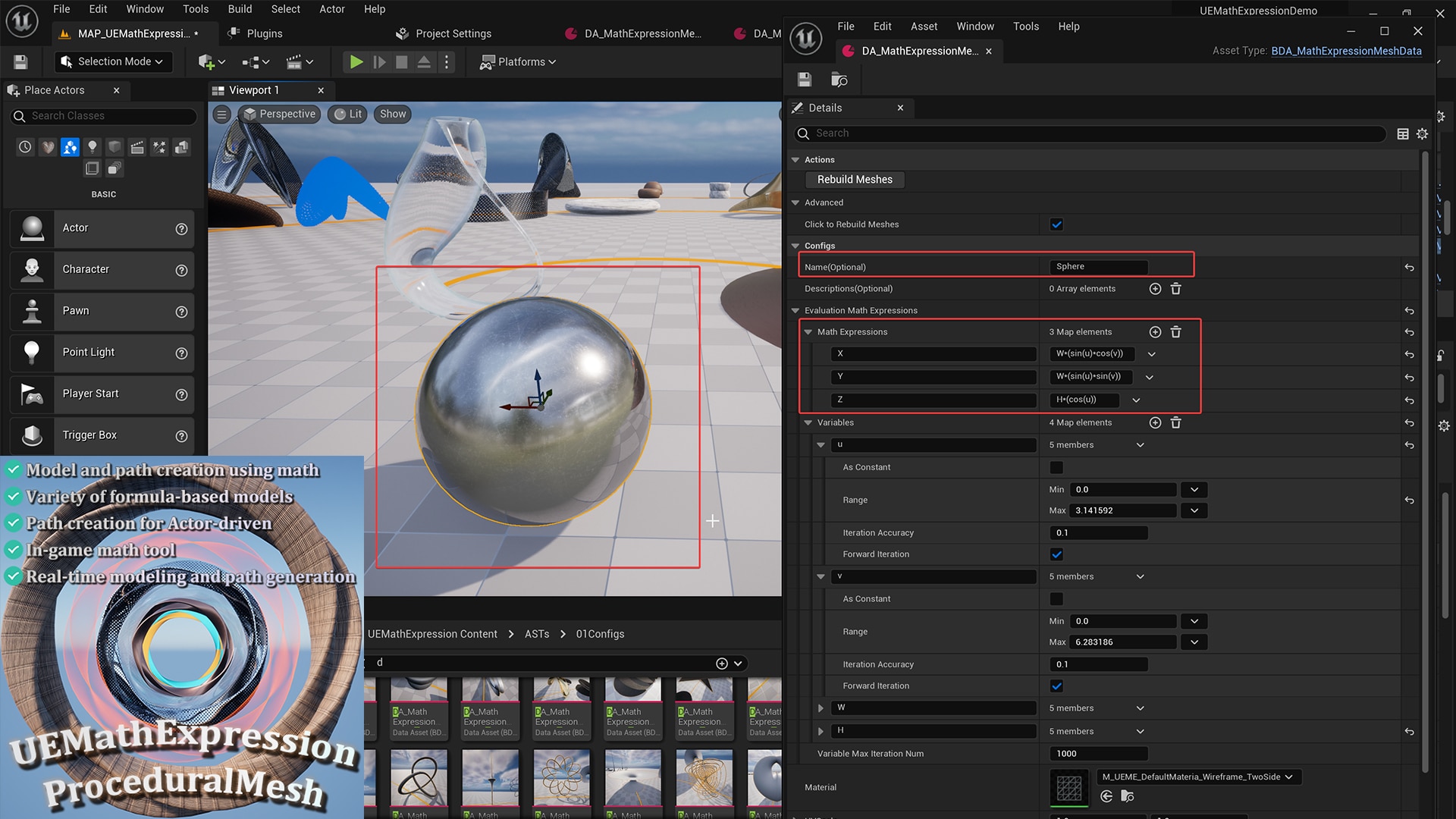 UEMathExpressionProceduralMesh:Math Formula Based Procedural Mesh and ...