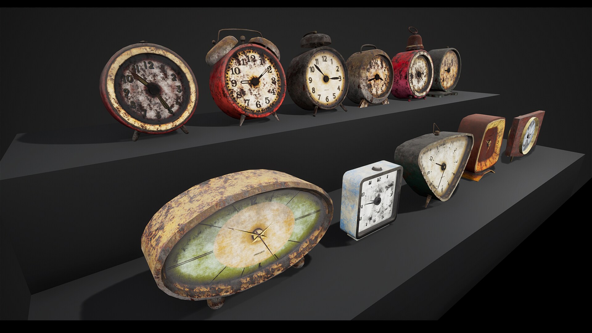 Clear and dirt desktop clocks., 카테고리 소품 - UE 마켓플레이스