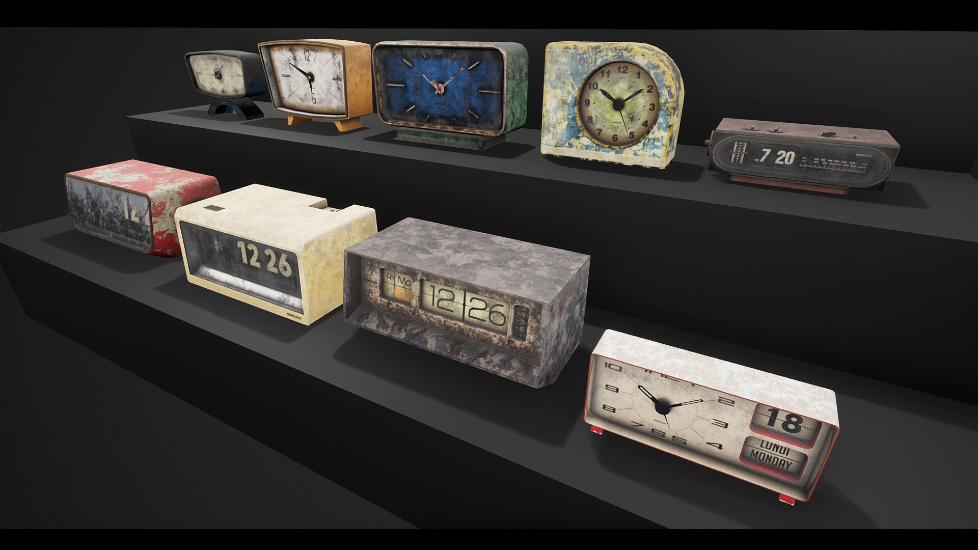 Clear and dirt desktop clocks., 카테고리 소품 - UE 마켓플레이스