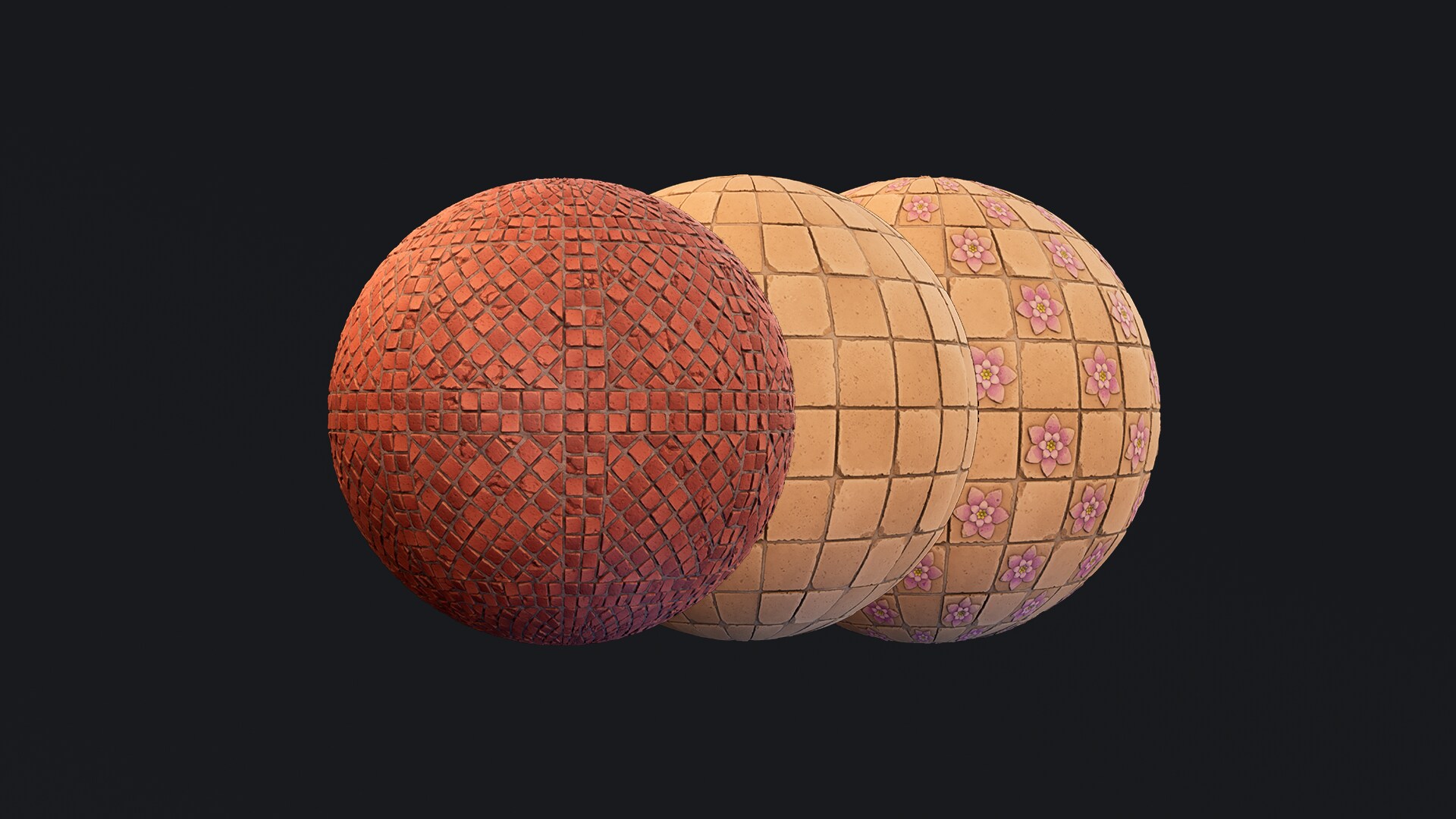 Stylized Tiles and Bricks Materials Pack 1 PT, 카테고리 머티리얼 - UE 마켓플레이스