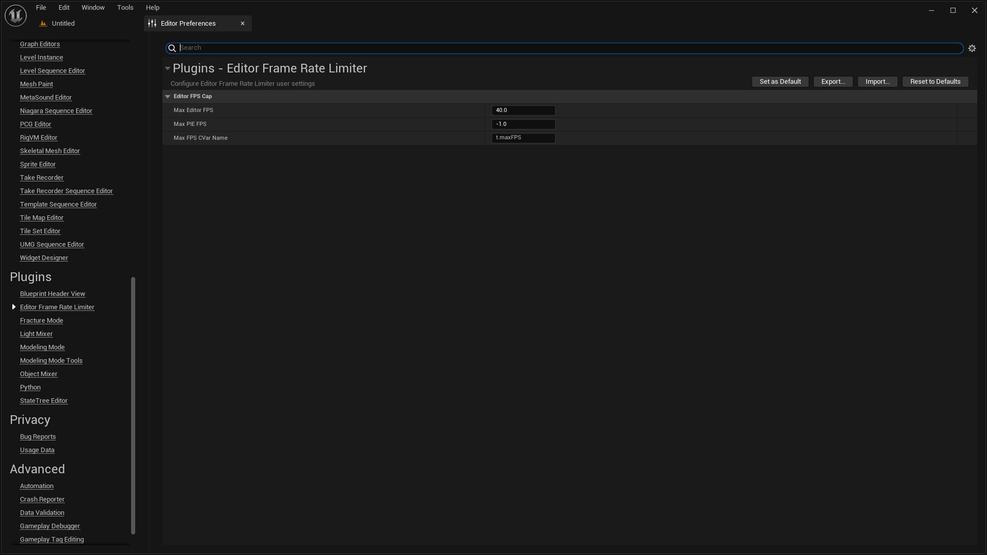 Editor Frame Rate Limiter In Code Plugins Ue Marketplace