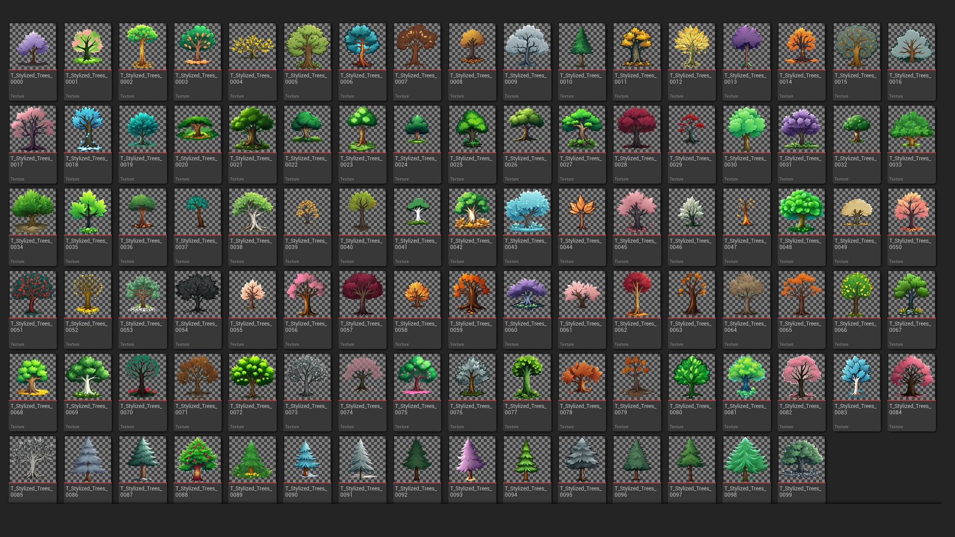 Stylized Tree Pack Vol. 1 - 100 Images in 2D Assets - UE Marketplace