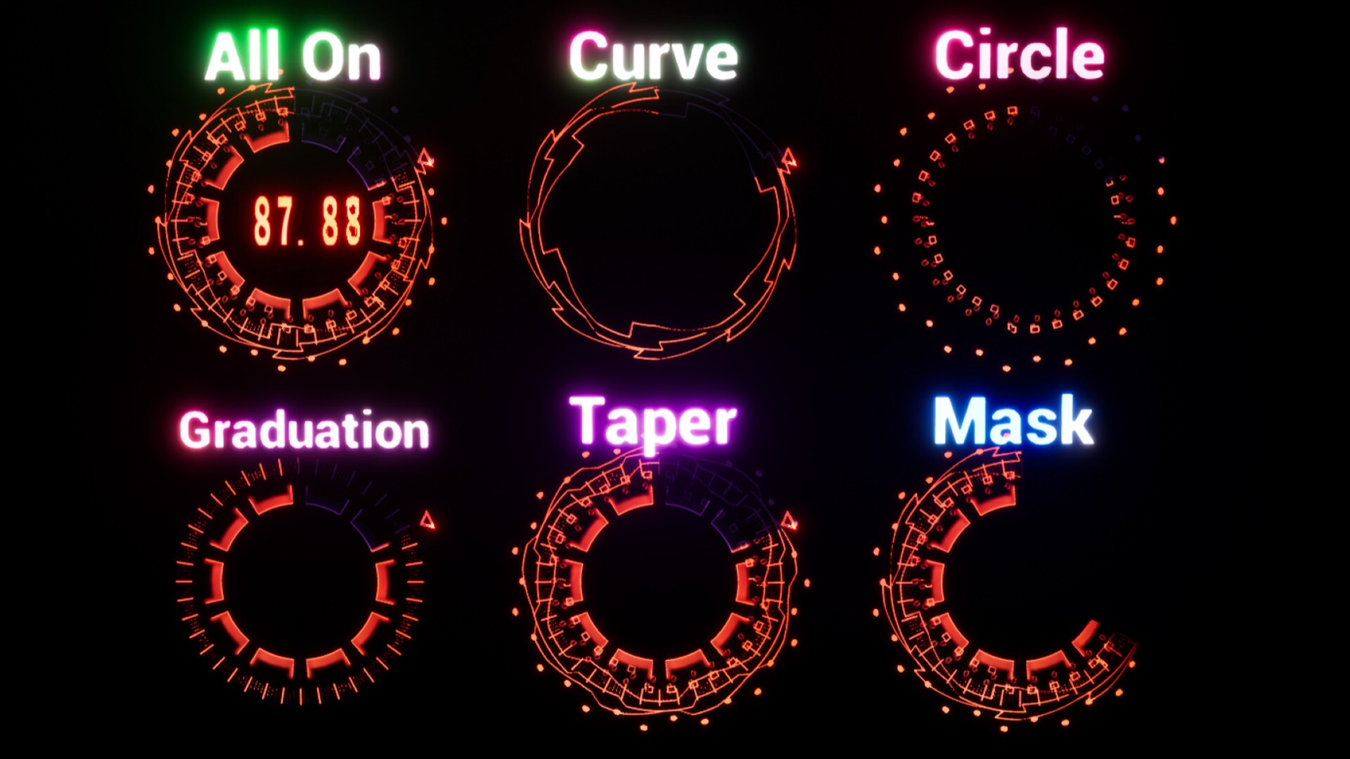 Tech Style UI Circle in Materials - UE Marketplace