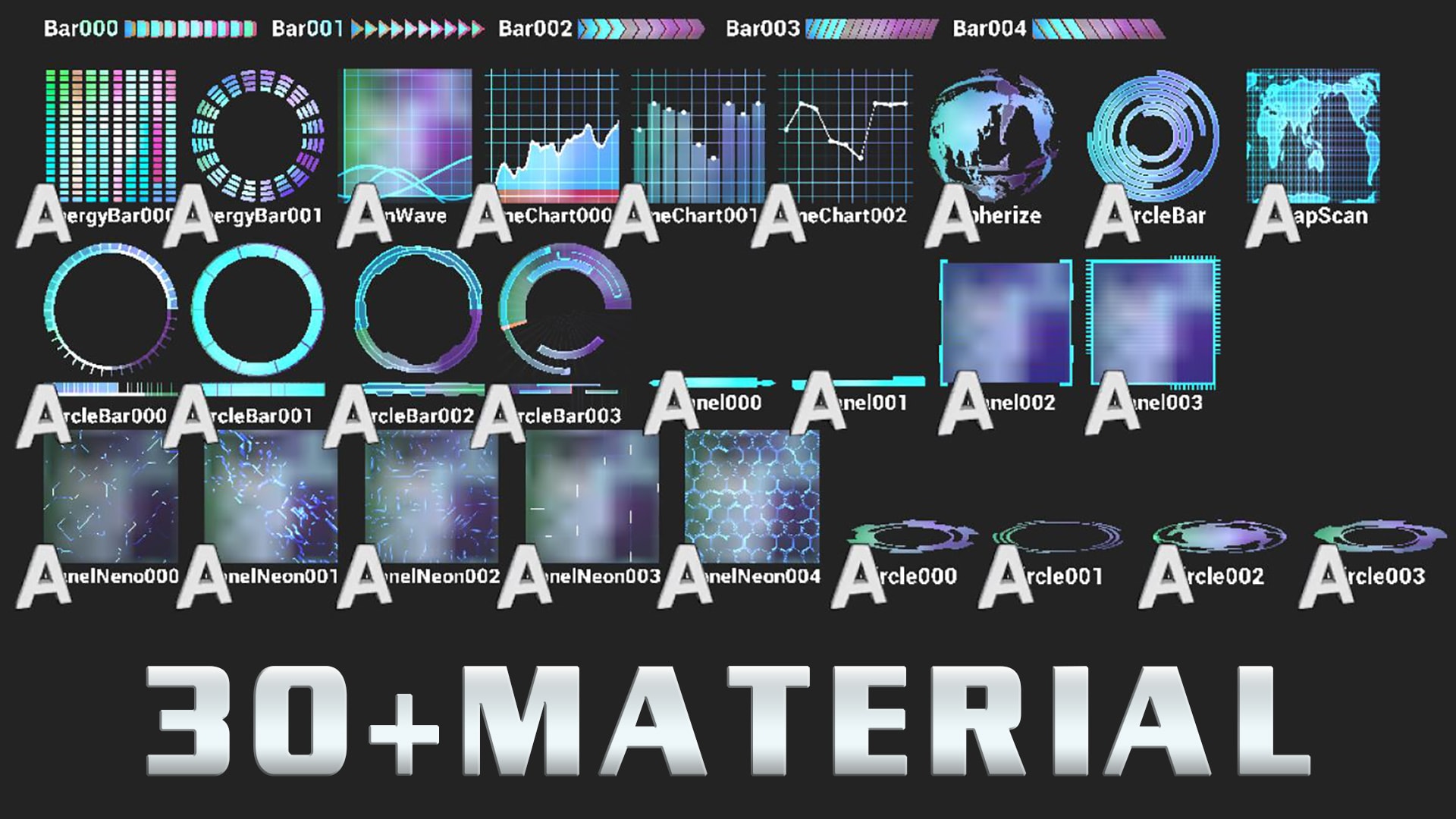 Techn Style UI Materials in Materials - UE Marketplace