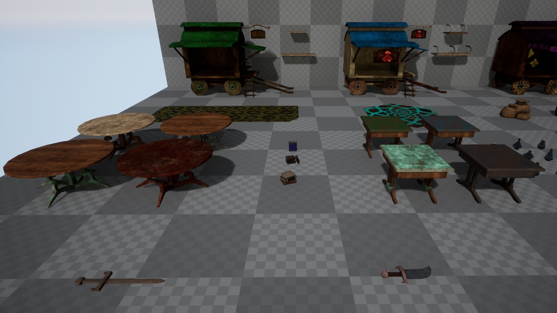 Merchant Caravans & Props Pack in Props - UE Marketplace