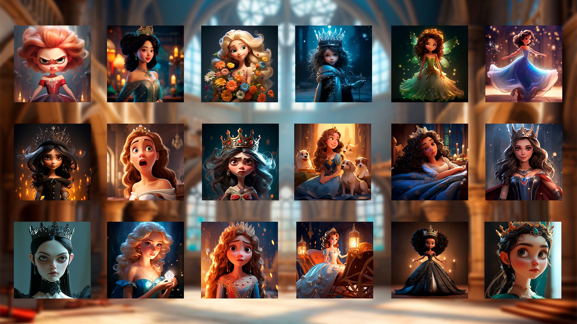 250+ Cute Princesses Avatars Icons BIG PACK：2Dアセット - UE マーケットプレイス