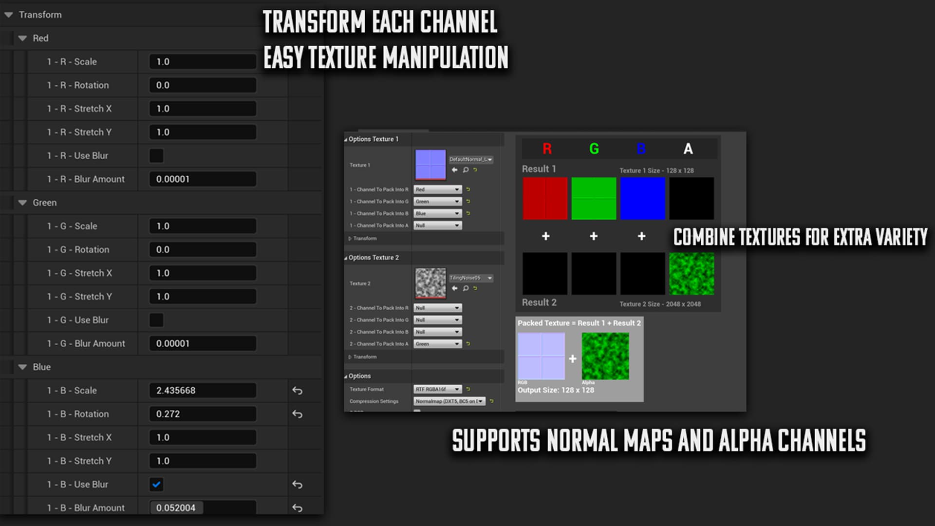 Texture Packer and Channel Manipulation Tool, 카테고리 블루프린트 - UE 마켓플레이스