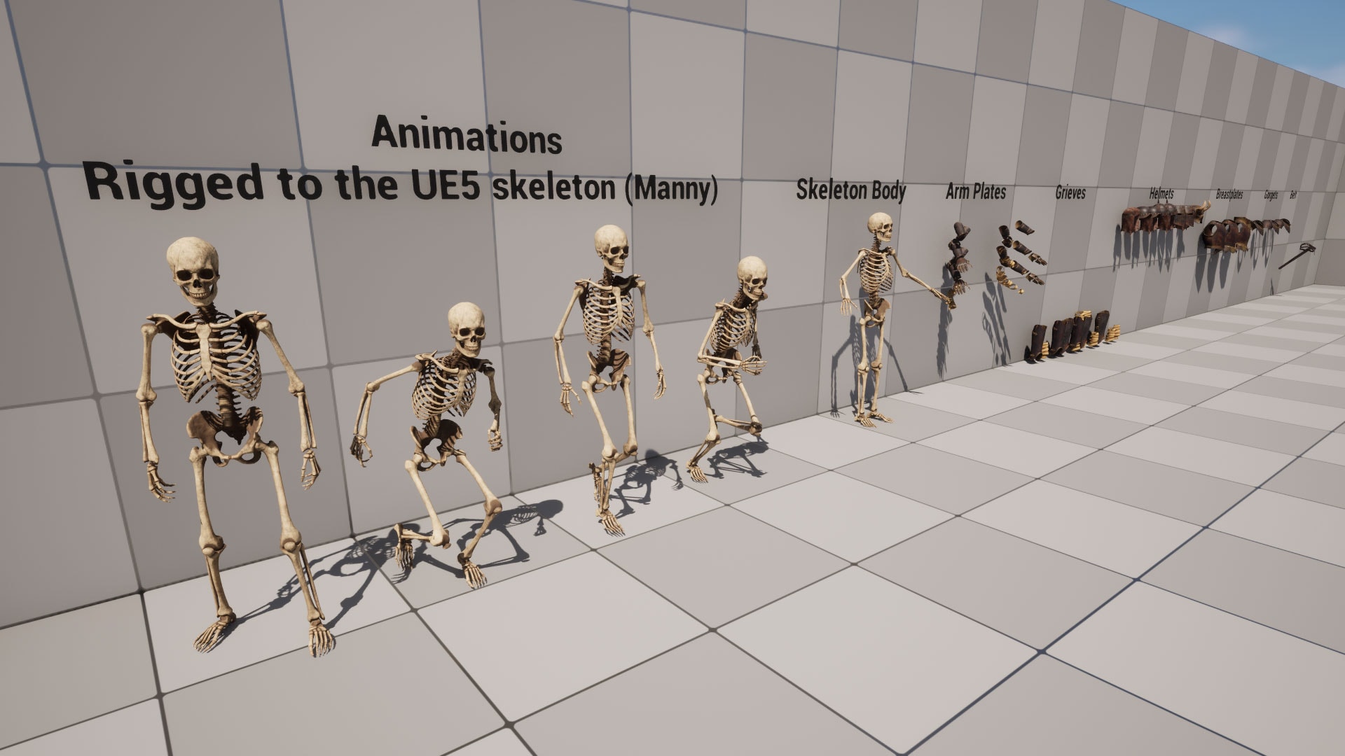 Modular Skeleton Warriors in Characters - UE Marketplace