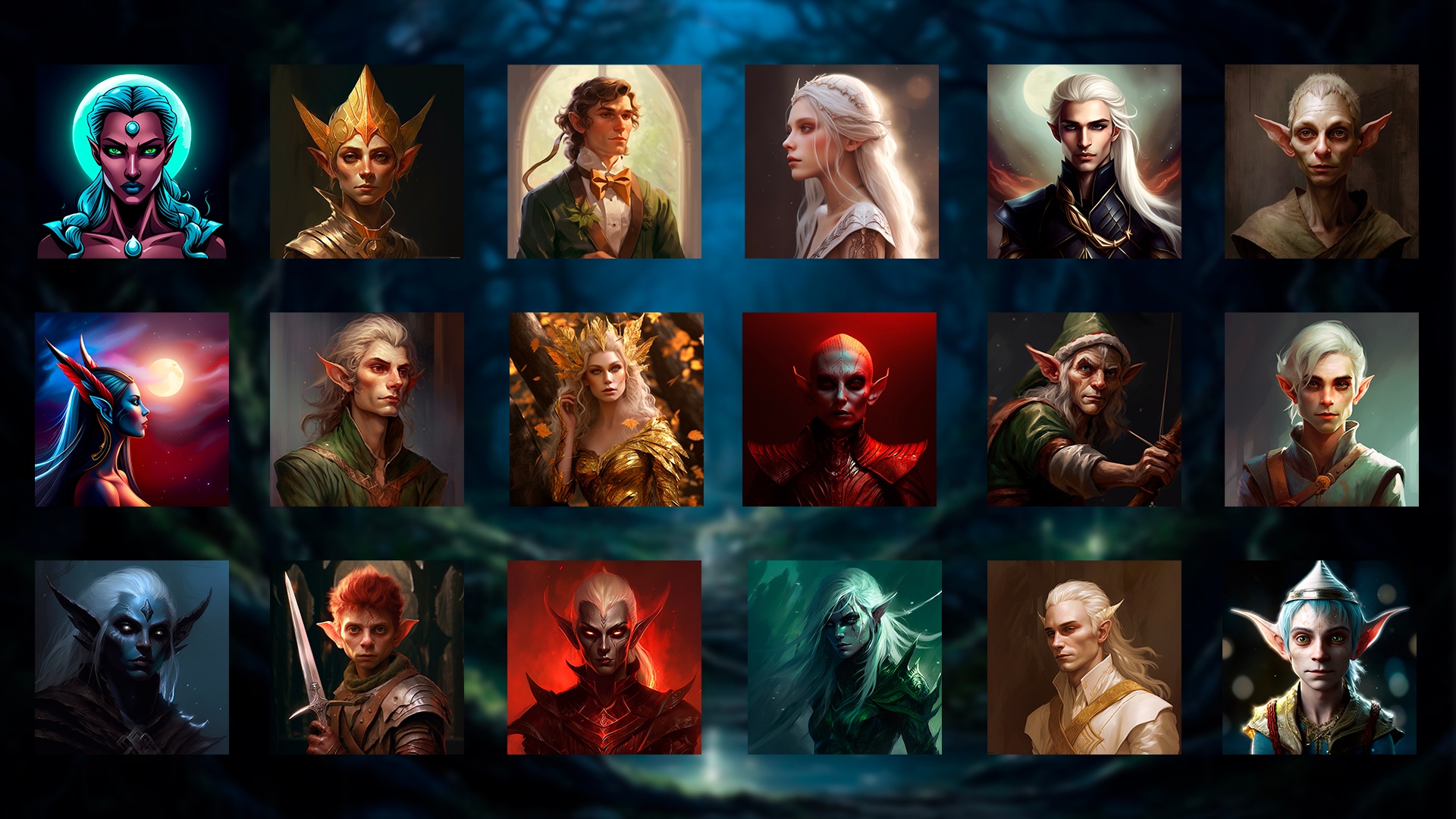 140 Elves & Dark Elves Avatar Icons BIG SET, 카테고리 2D 애셋 - UE 마켓플레이스