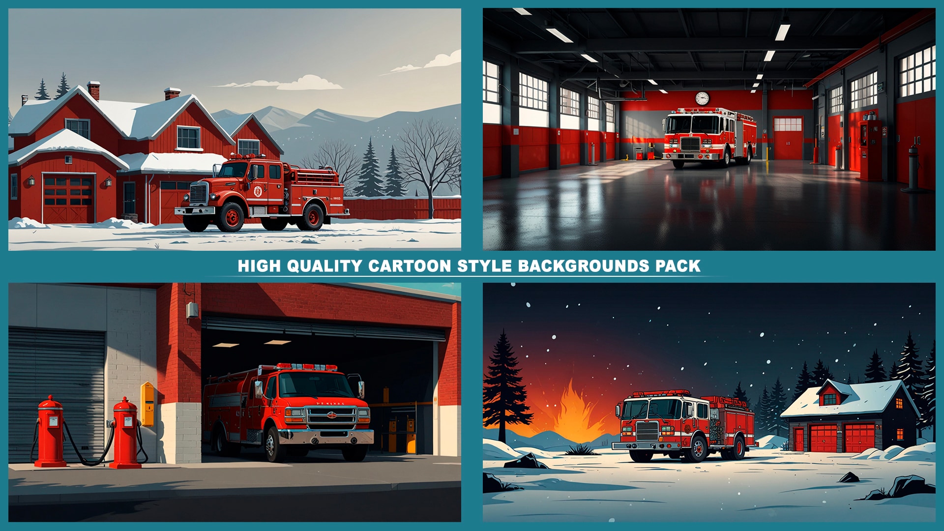 120+ FIRE DEPARTMENT BACKGROUNDS, 카테고리 2D 애셋 - UE 마켓플레이스