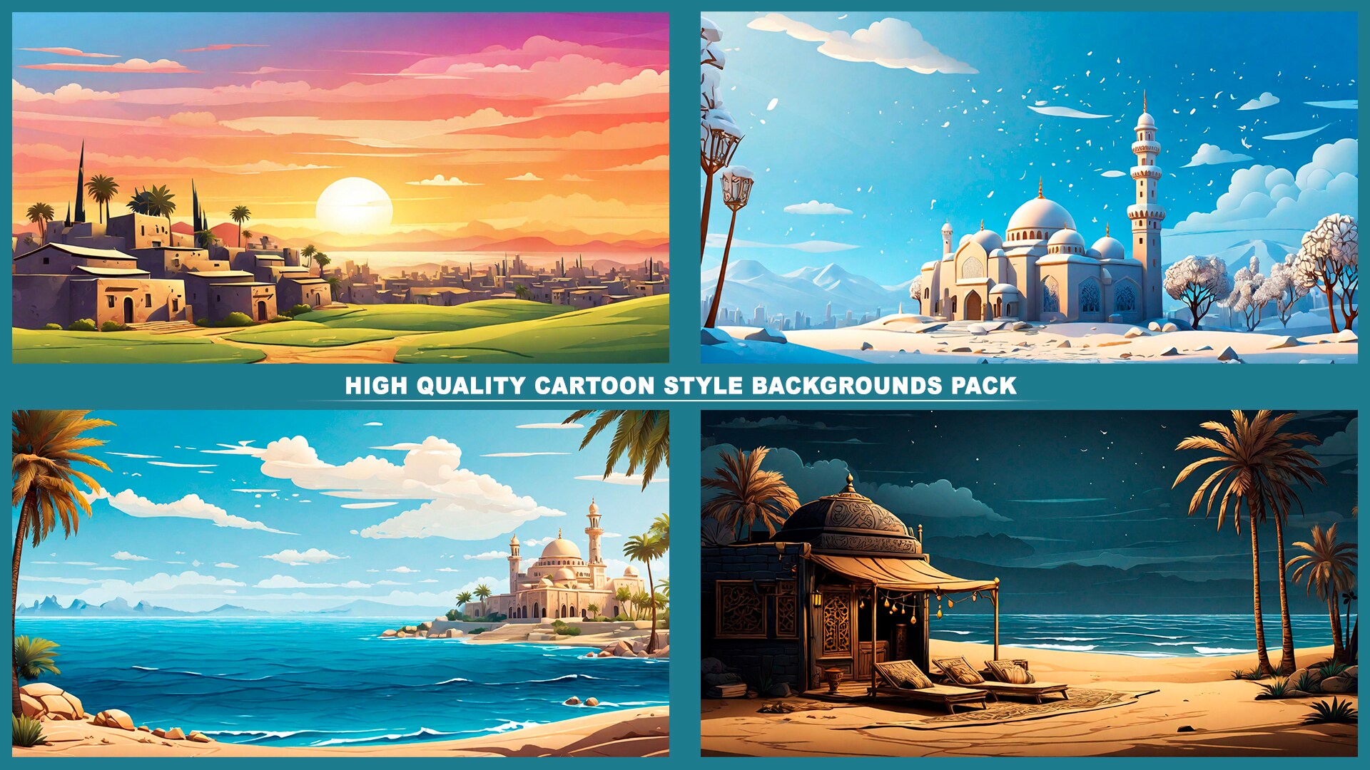 110+ ARABIAN BACKGROUNDS：2Dアセット - UE マーケットプレイス