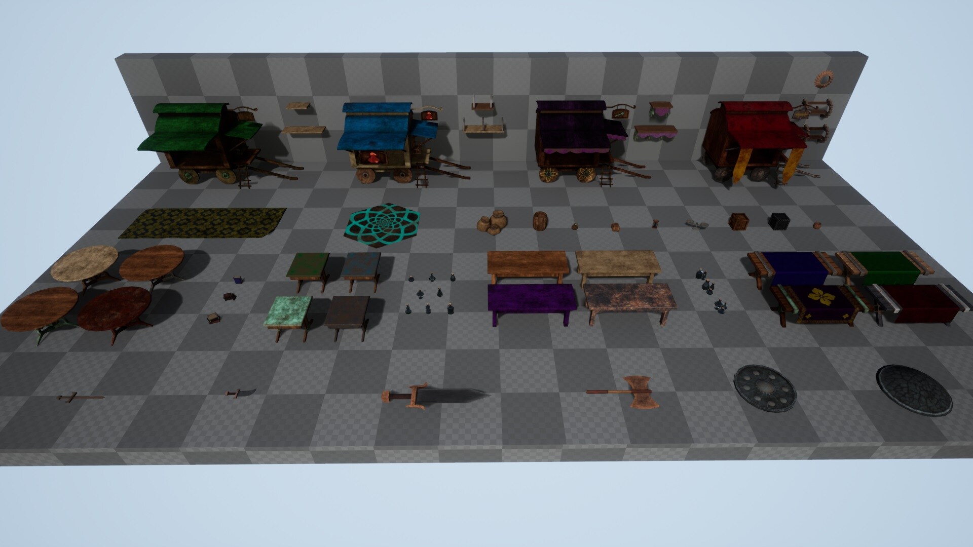 Merchant Caravans & Props Pack in Props - UE Marketplace