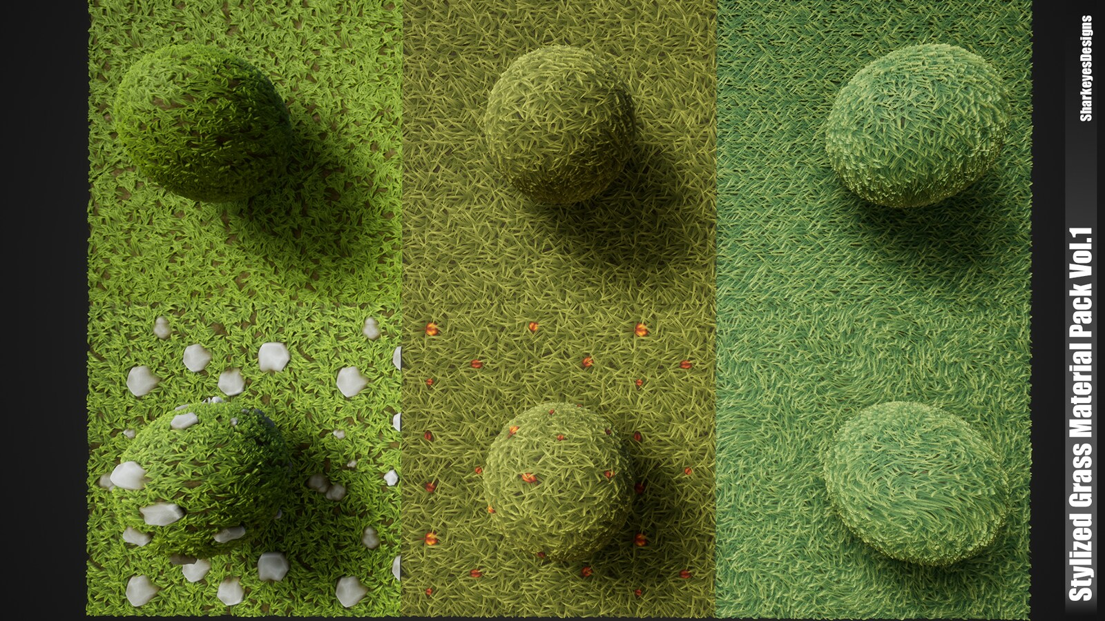 Stylized Grass Material Pack Vol.1 by Shark Eyes Art in Materials - UE4 ...