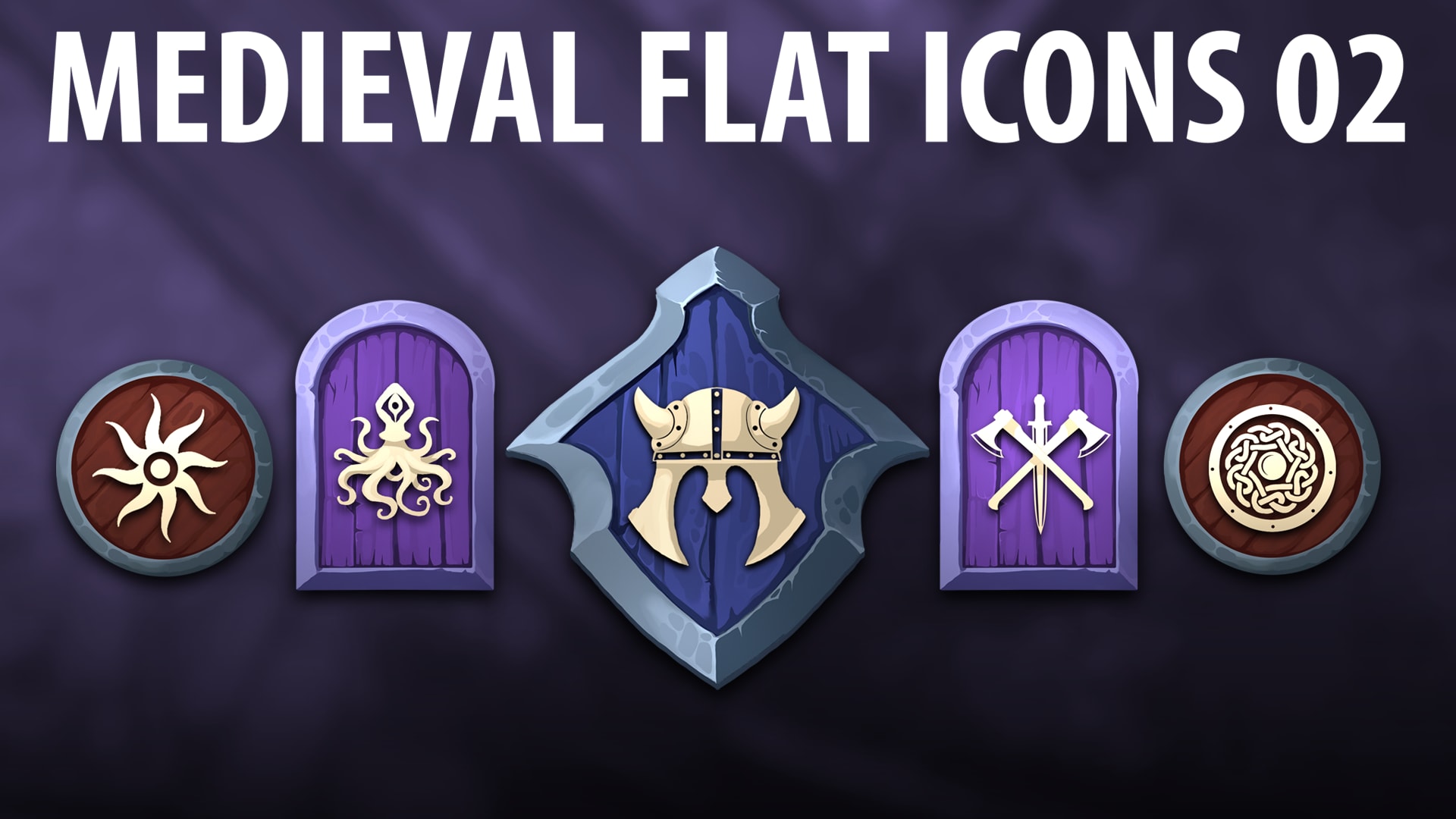 Medieval Flat Icons 02 Asset Cloud