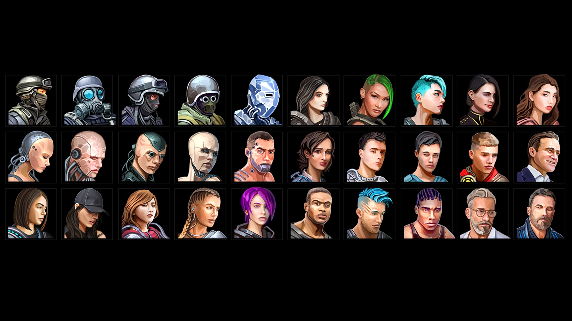 Cyberpunk Avatars in 2D Assets - UE Marketplace