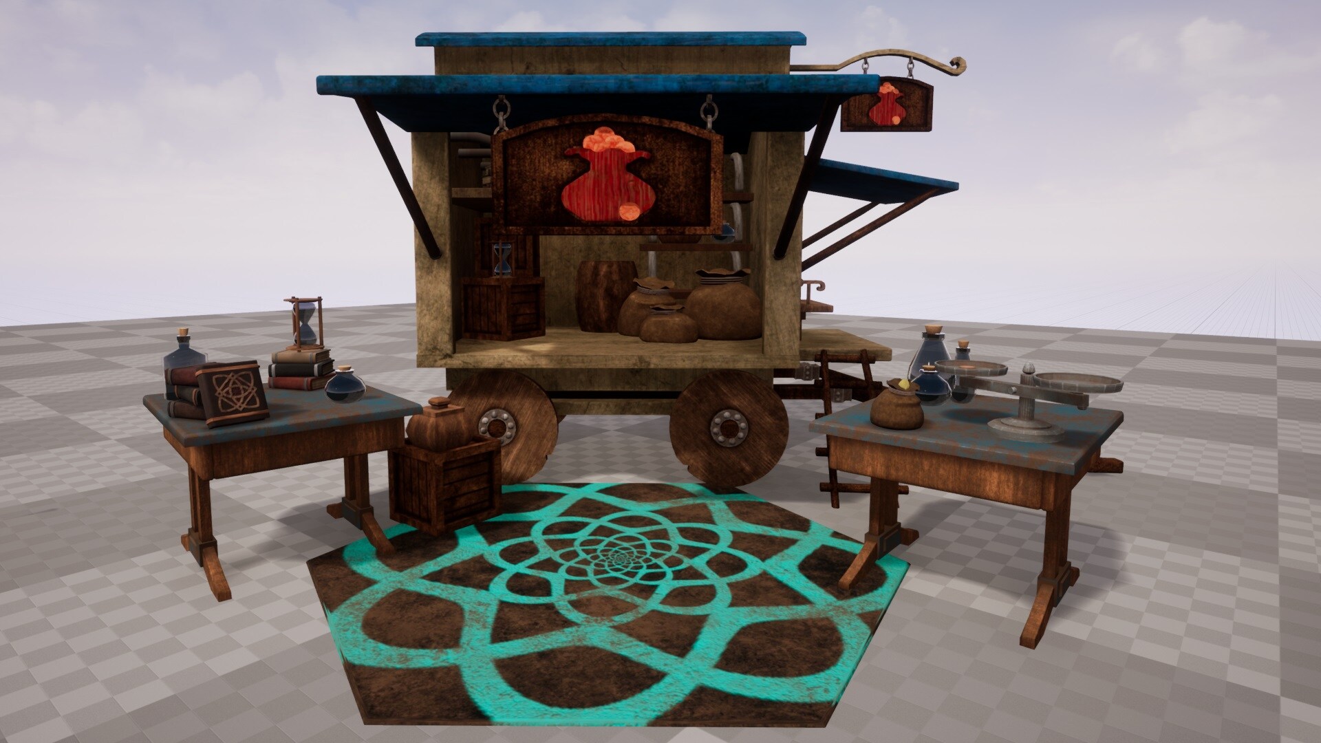 Merchant Caravans & Props Pack in Props - UE Marketplace